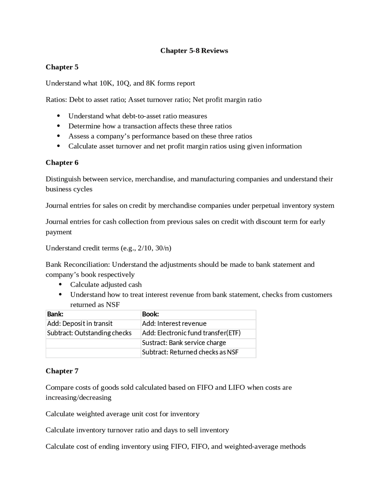 Exam 2 Study Guide - Introduction to Accounting | AC 210 - Docsity