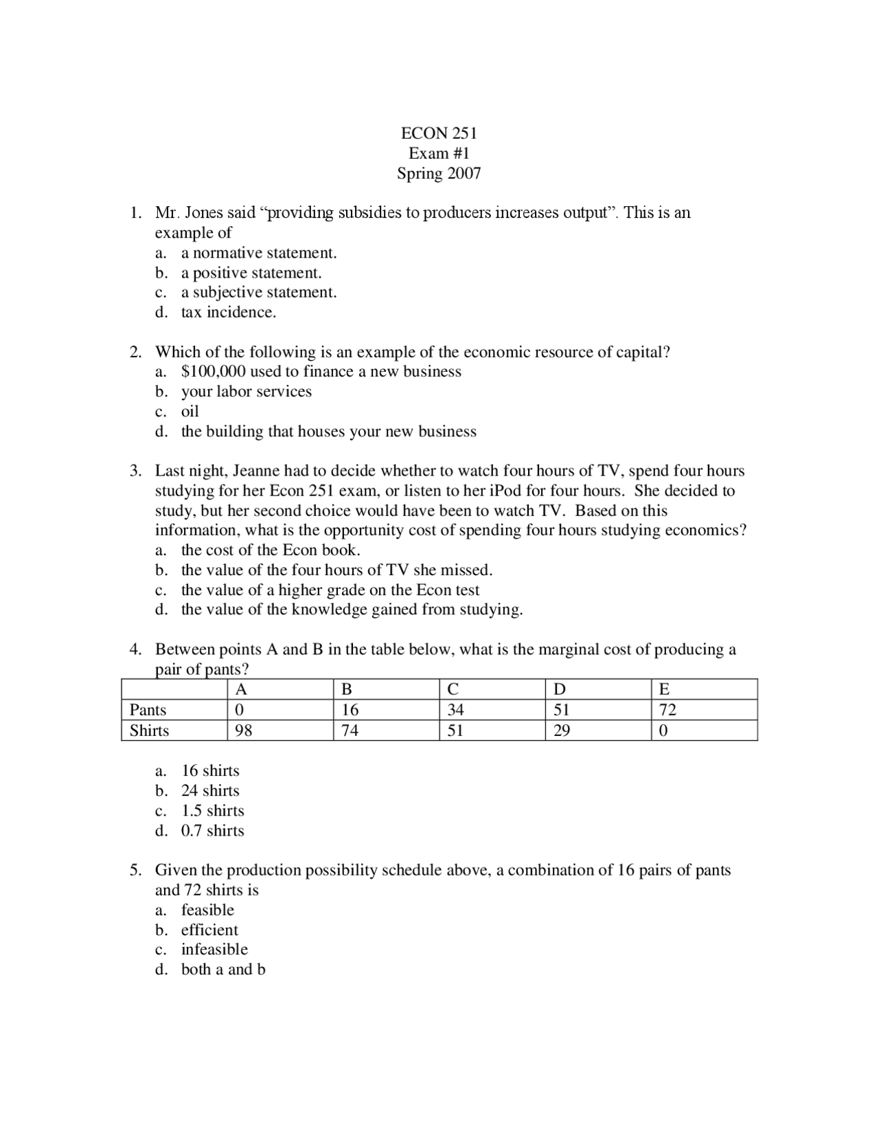 40 Multiple Choice Questions with Answer Key | Microeconomics | ECON ...