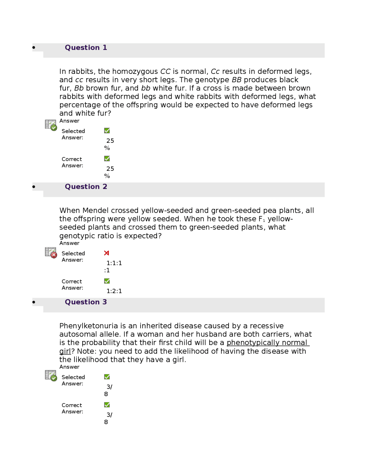 Solved Questions For Principles Of Biology For Majors Biol 1100 Docsity