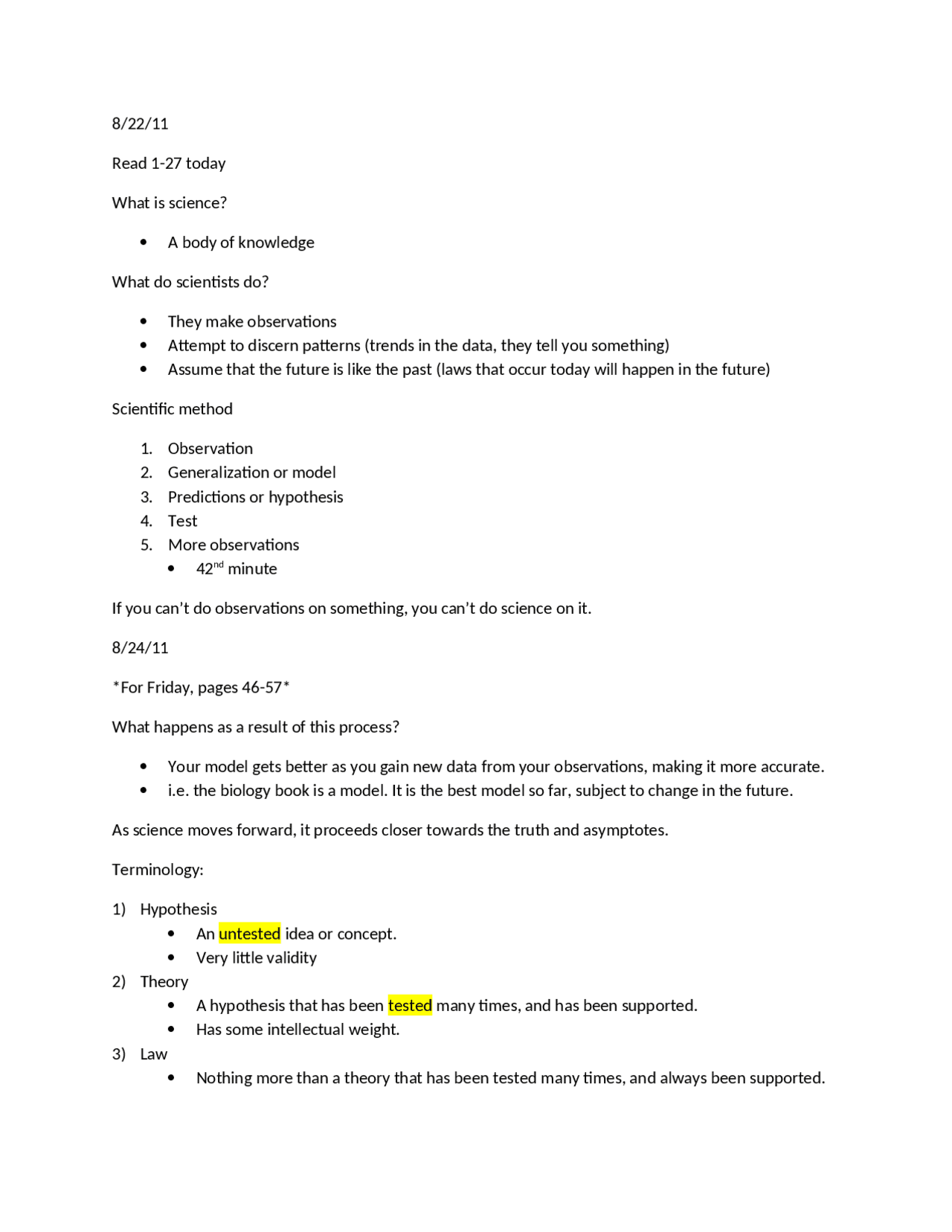 Study Guide for Biology for Science Majors I | BIOL 1201 - Docsity
