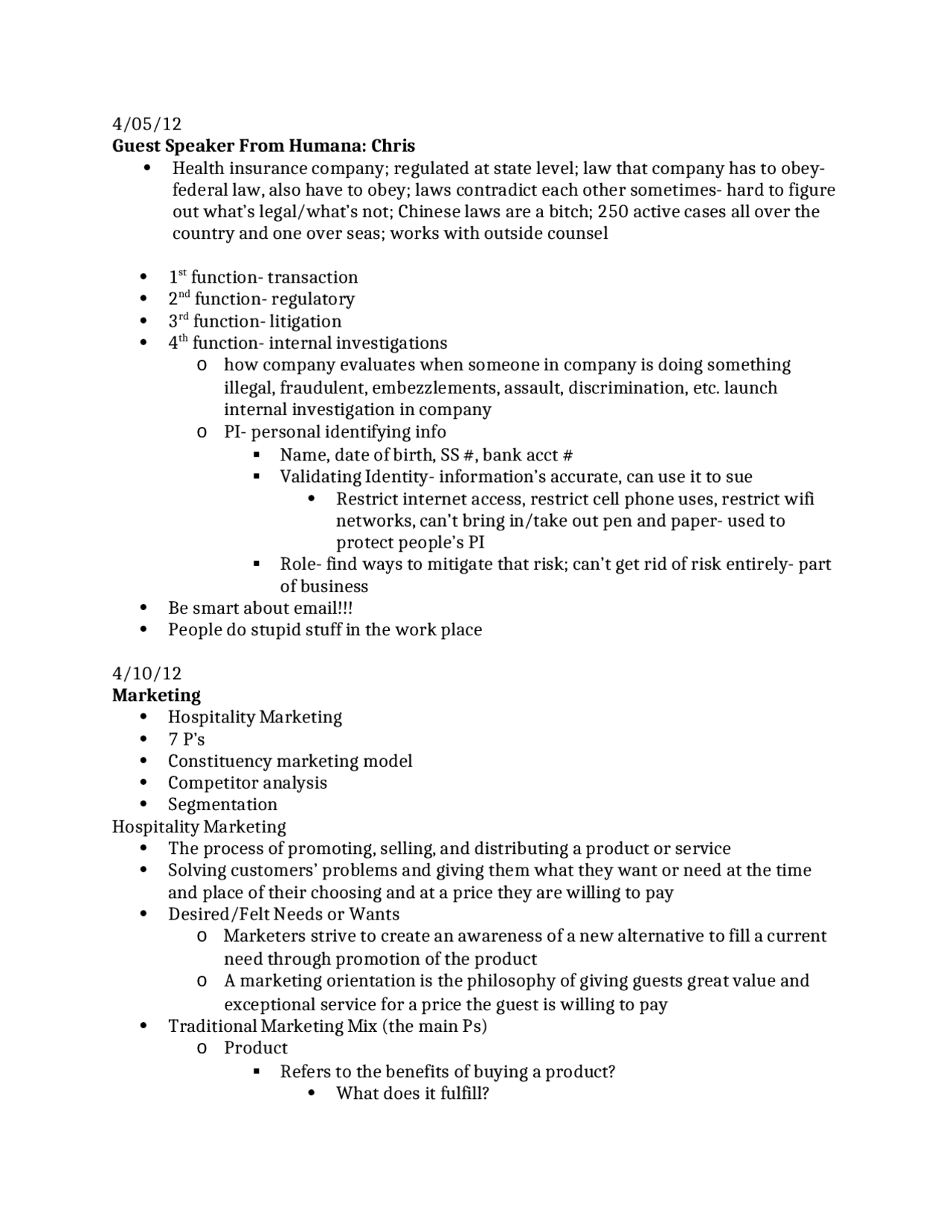 Introduction to Hospitality Tourism Management - Notes | HTM 1414 - Docsity
