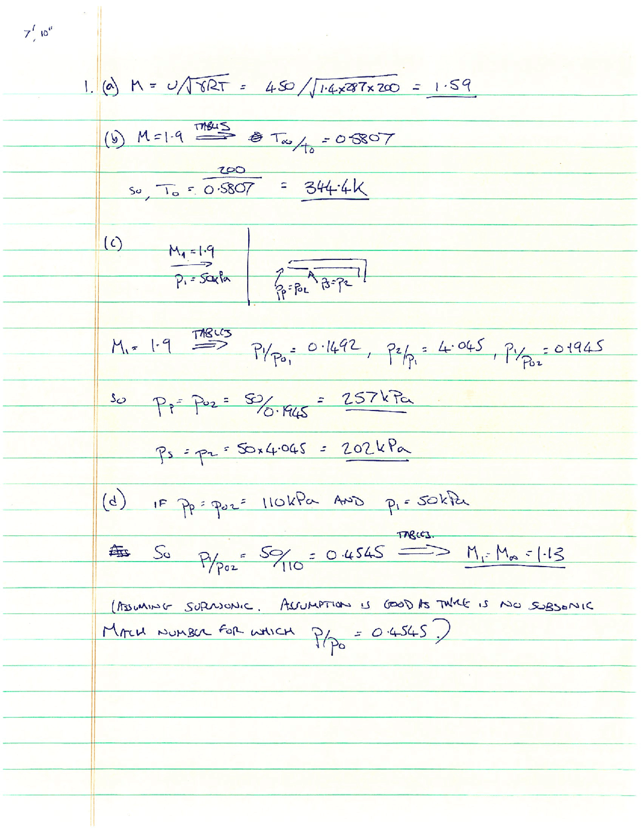 How To Find Subsonic Compressible Aerodynamics Aoe 3114 Docsity
