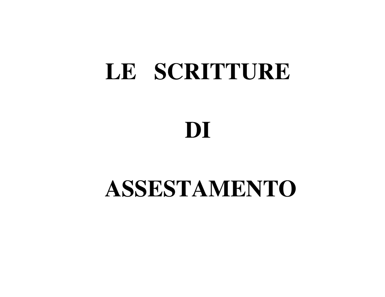 Le Scritture Di Assestamento Docsity