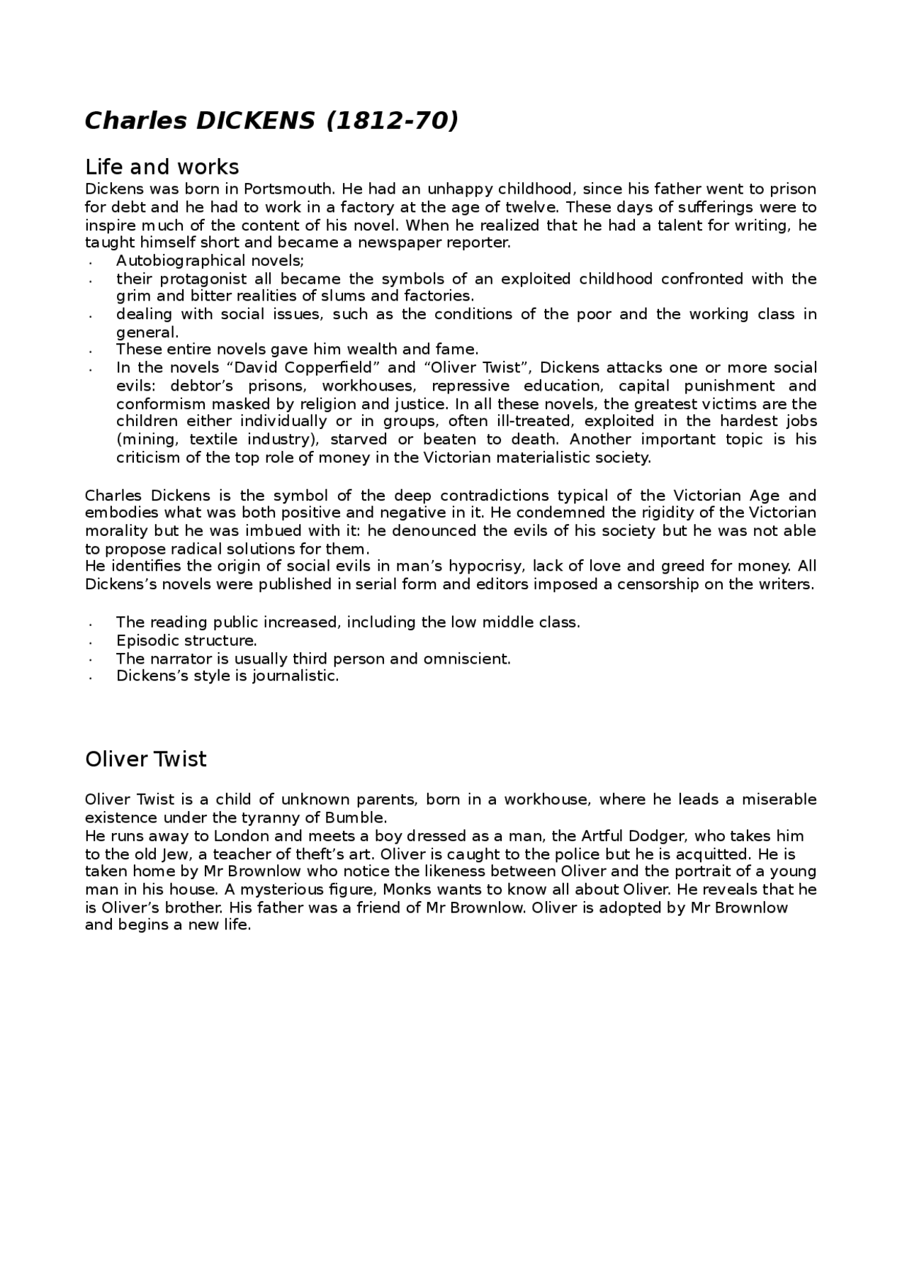 Charles DICKENS - Docsity