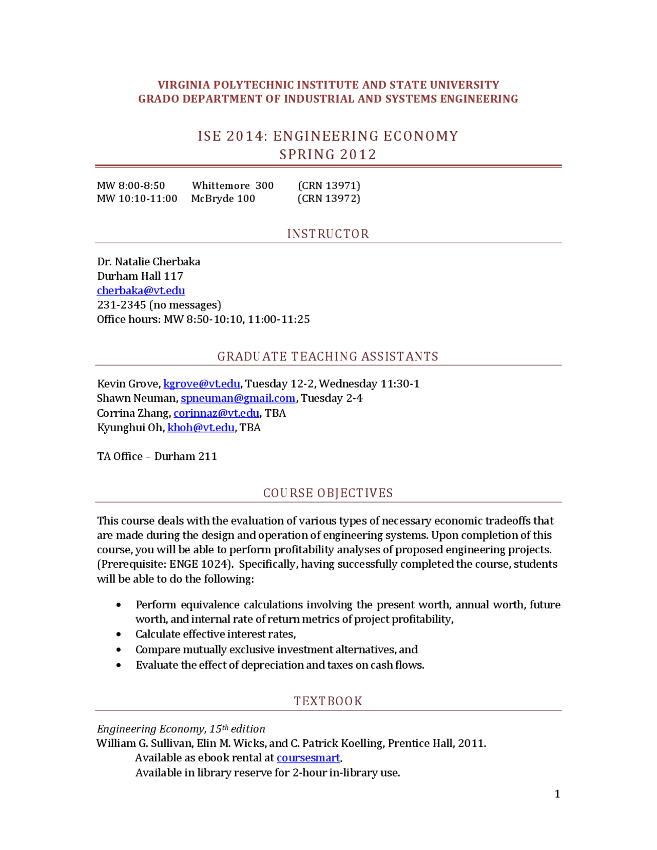 Engineering Economy - Class Material for Review | ISE 2014 - Docsity