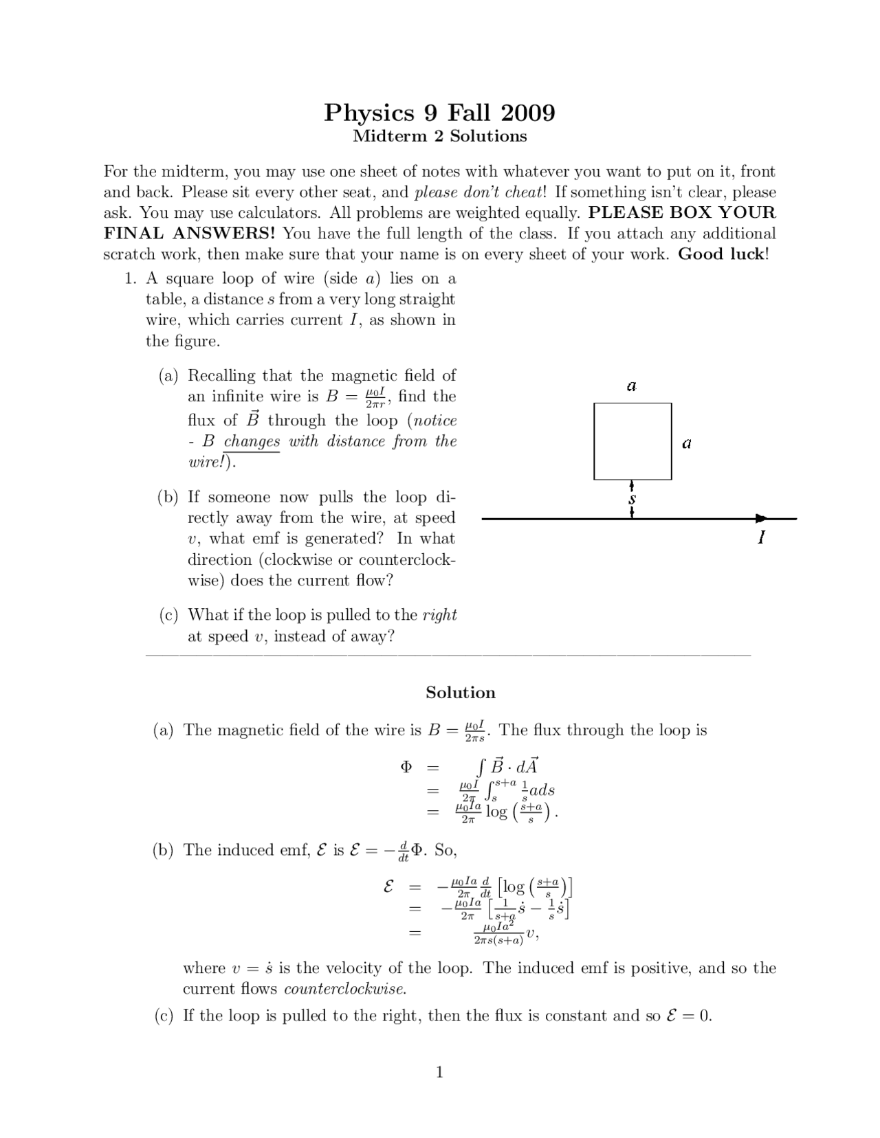 4 Questions On Introductory Physics Ii Exam 2 Phys 009 Docsity