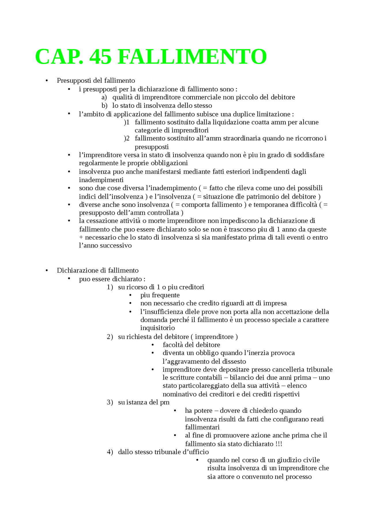 Cap 45 Fallimento Docsity