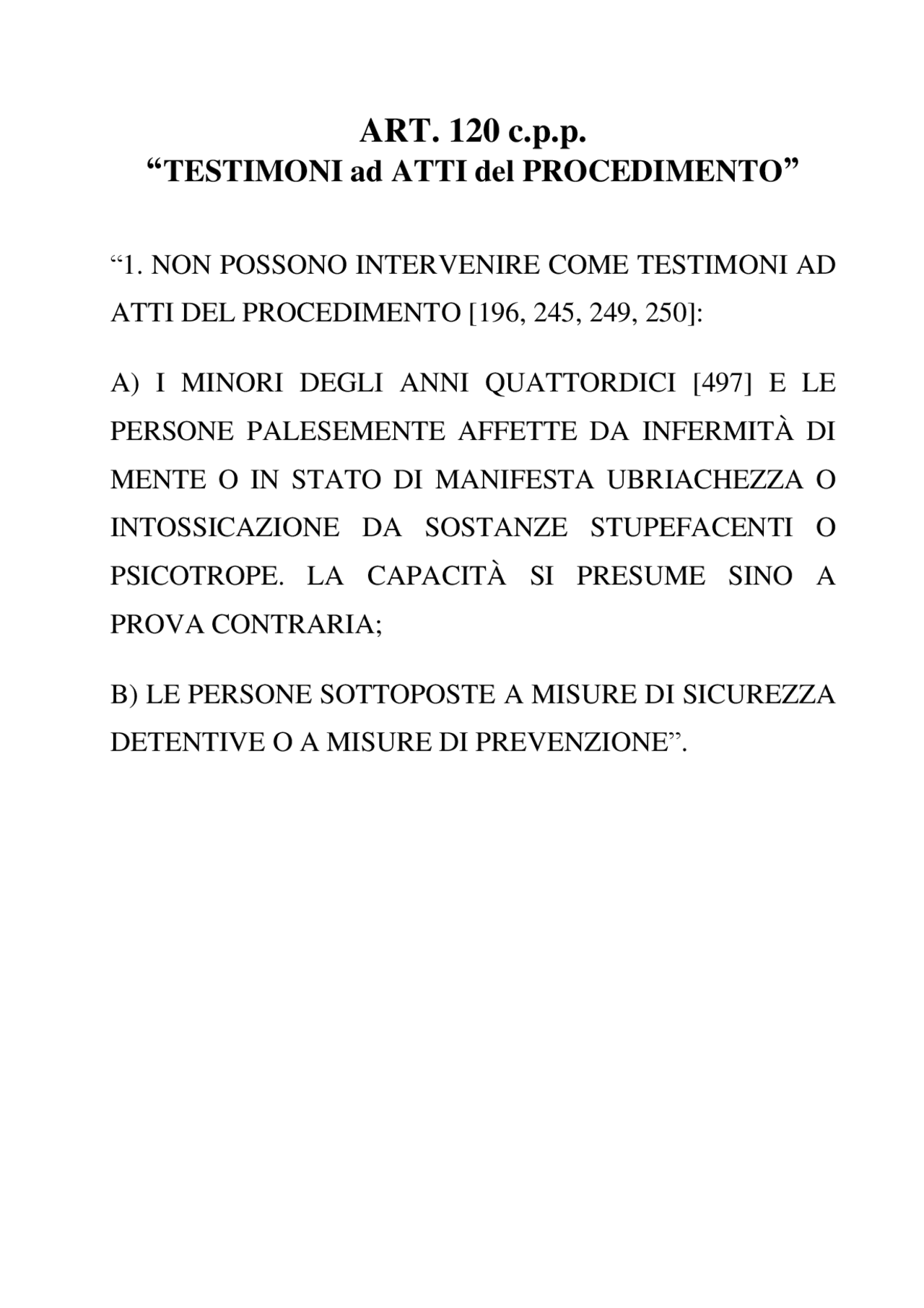 Testimoni Ad Atti Del Procedimento Audizione Del Minore Docsity