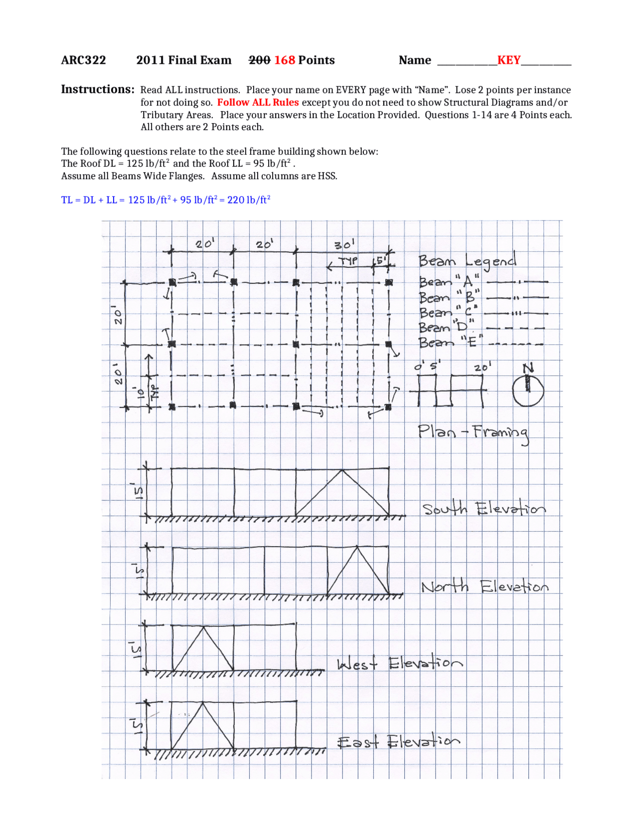 Final Exam Answer Key Structures 2011 Arc 322 Docsity