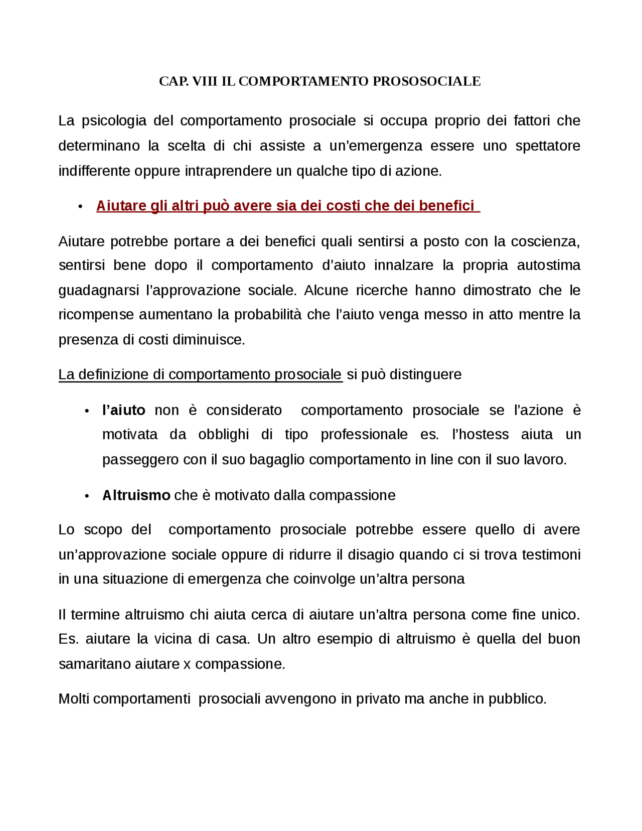 Comportamento Prosociale Docsity