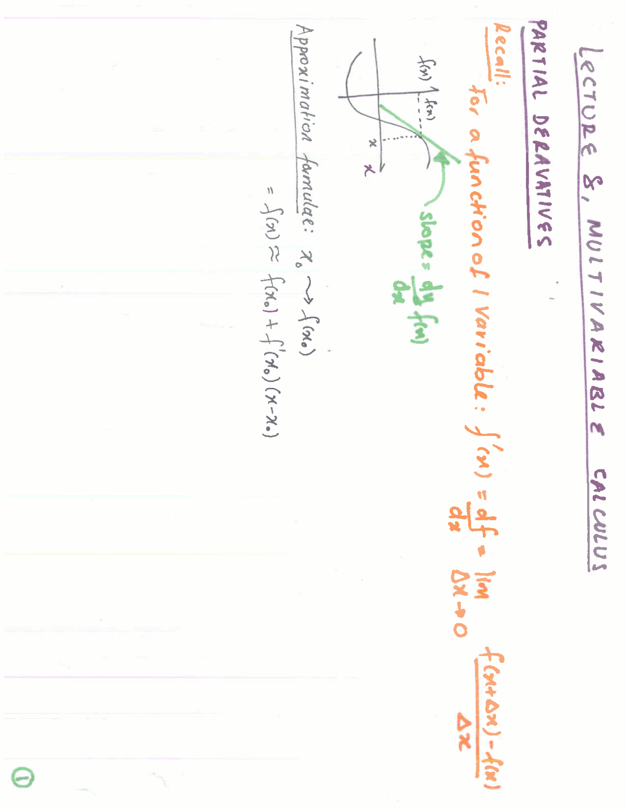 Handout Notes On Partial Derivatives And Llc Math 200 Docsity