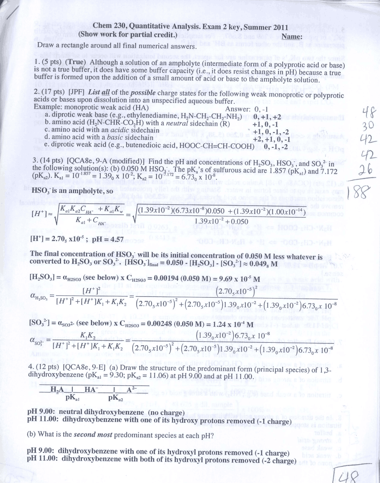 Biochemical Multiple Choice Exam And Problems Chem 230 Docsity