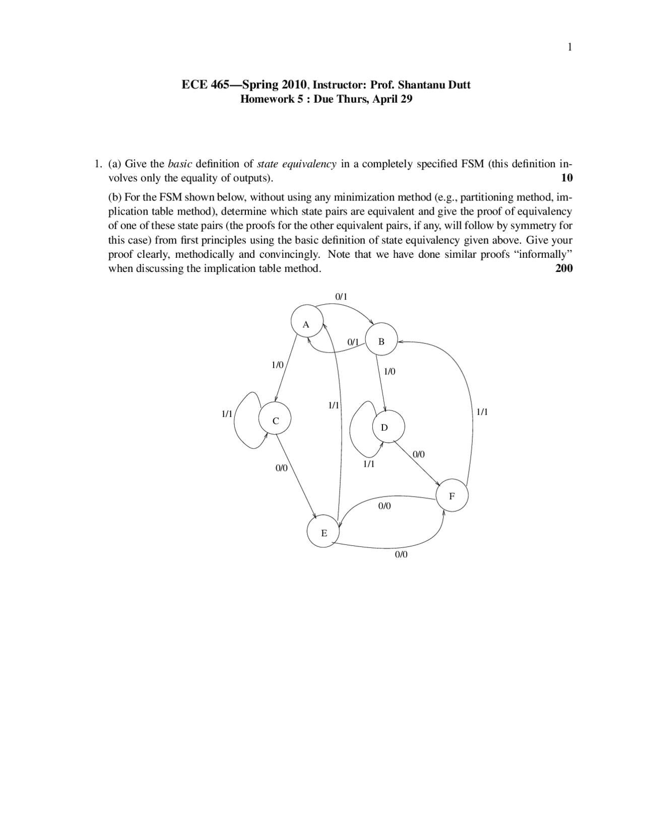 Digital System Design Assignment 5 Ece 465 Docsity