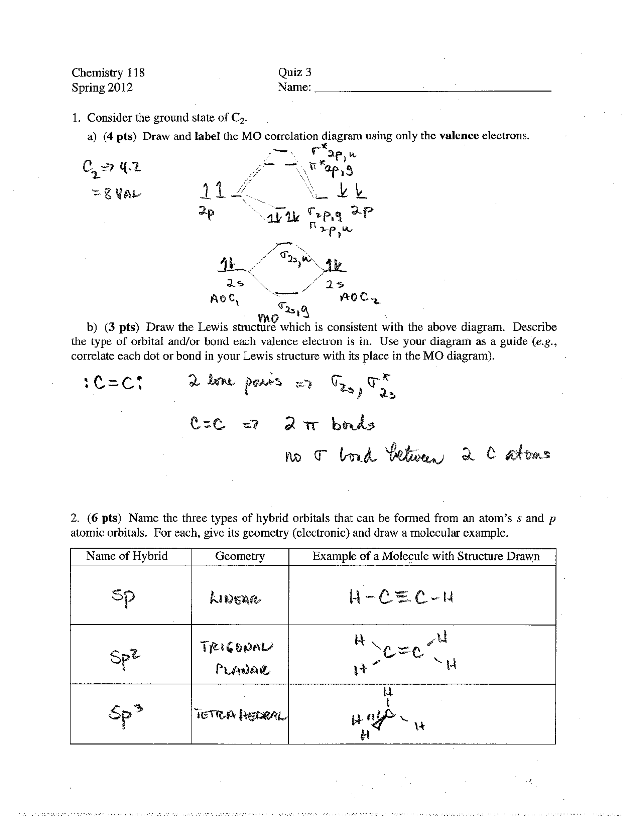 4 Solved Problems On General Chemistry Ll Quiz 3 Chem 118 Docsity