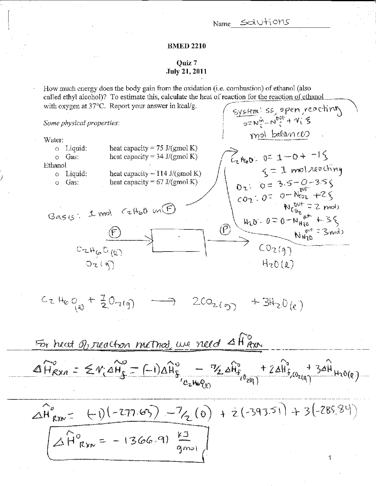 Conservation Principles In Biomedical Engineering Solutions For Quiz
