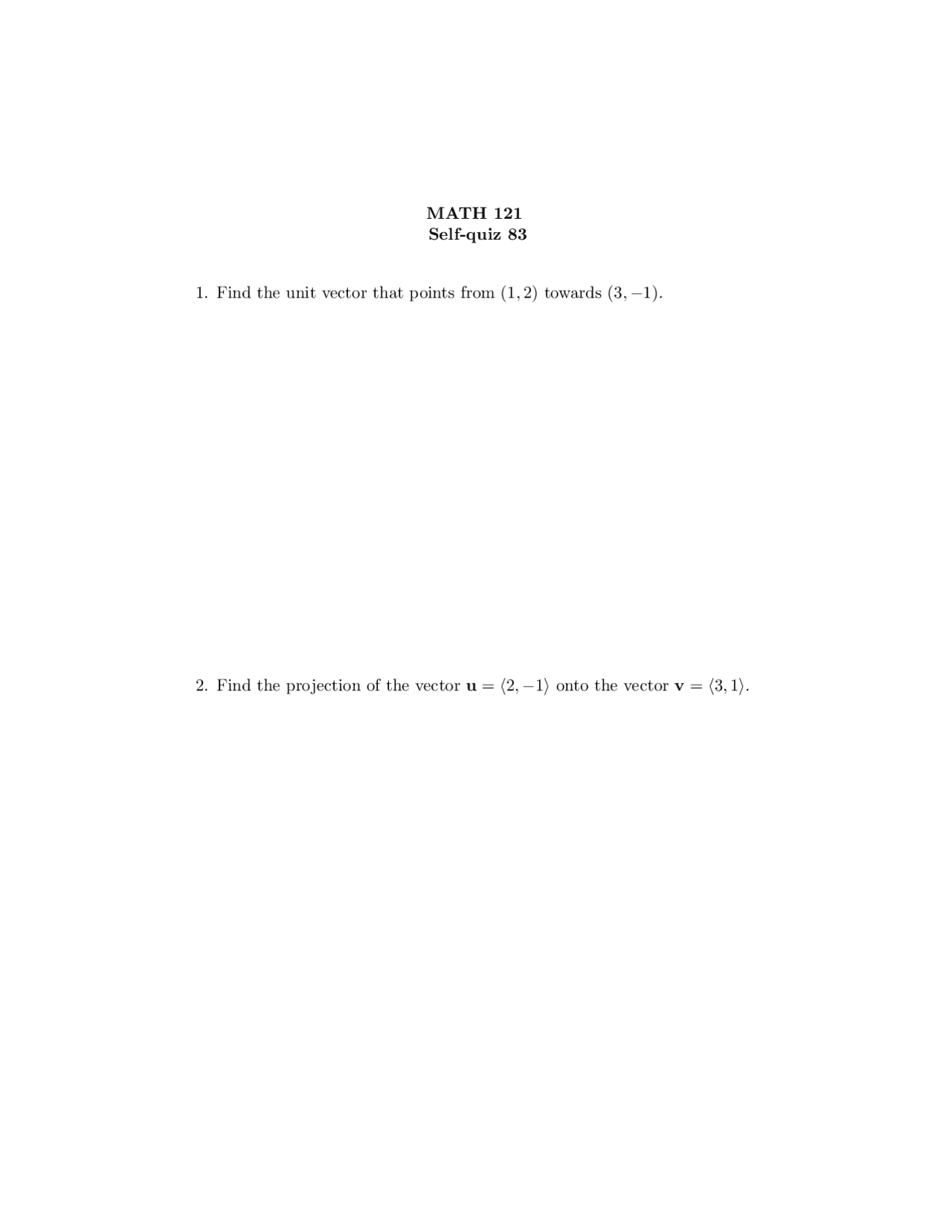 Precalculus Mathematics Quiz 83 With Solutions Math 121 Docsity