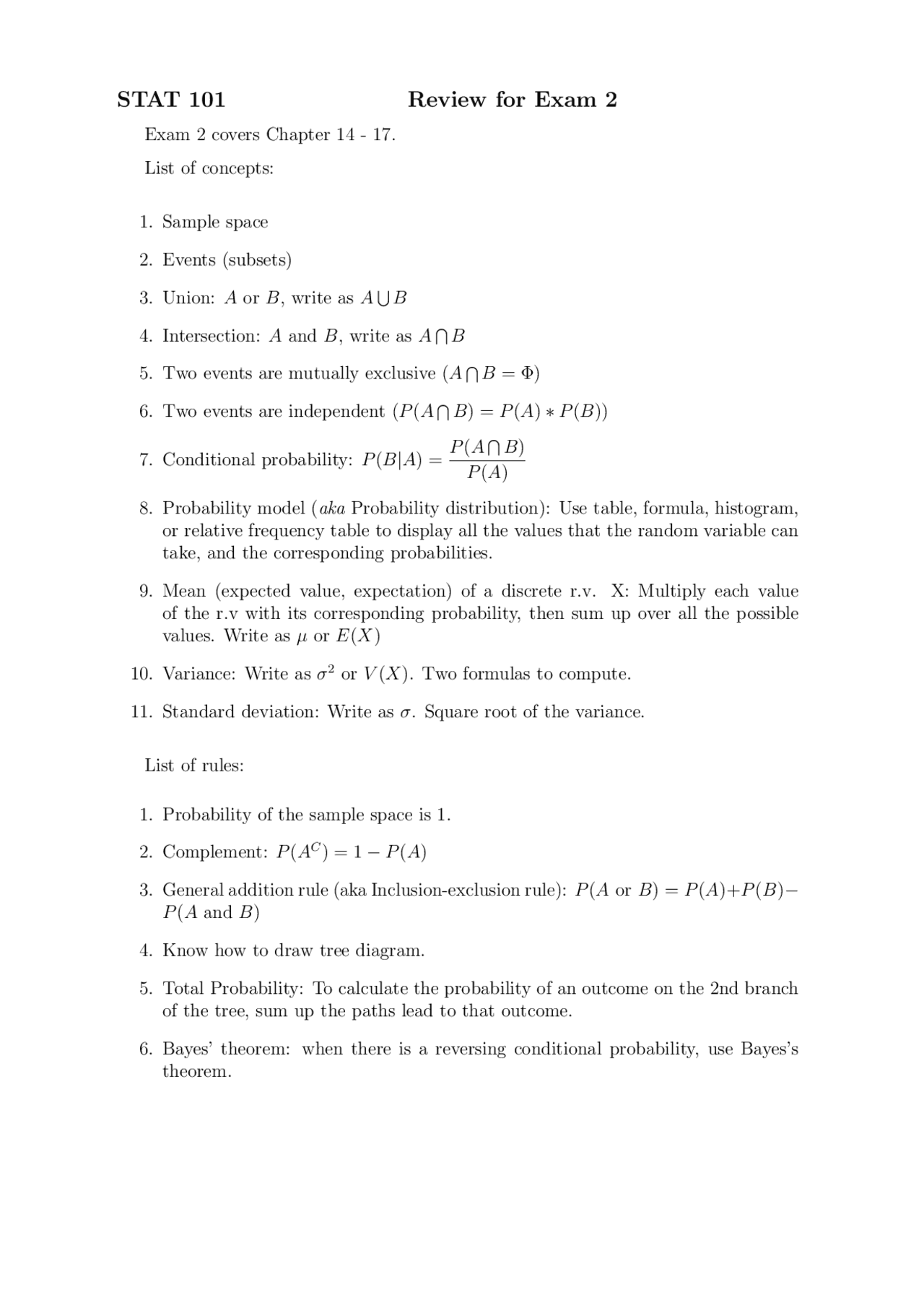 Review for Exam - Practice Questions - Introduction to Statistics ...