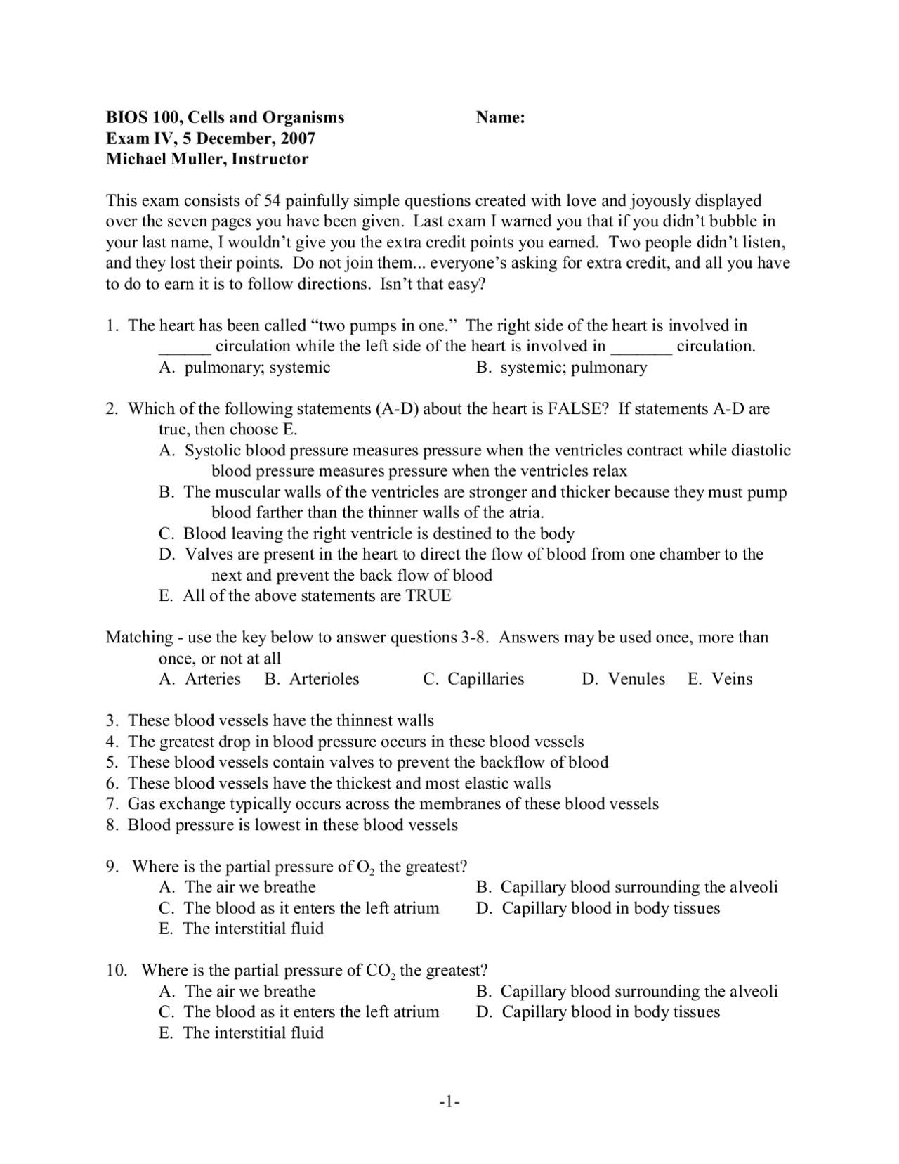 54 Solved Mcqs In Exam 4 On Biology Of Cells And Organisms Bios 100