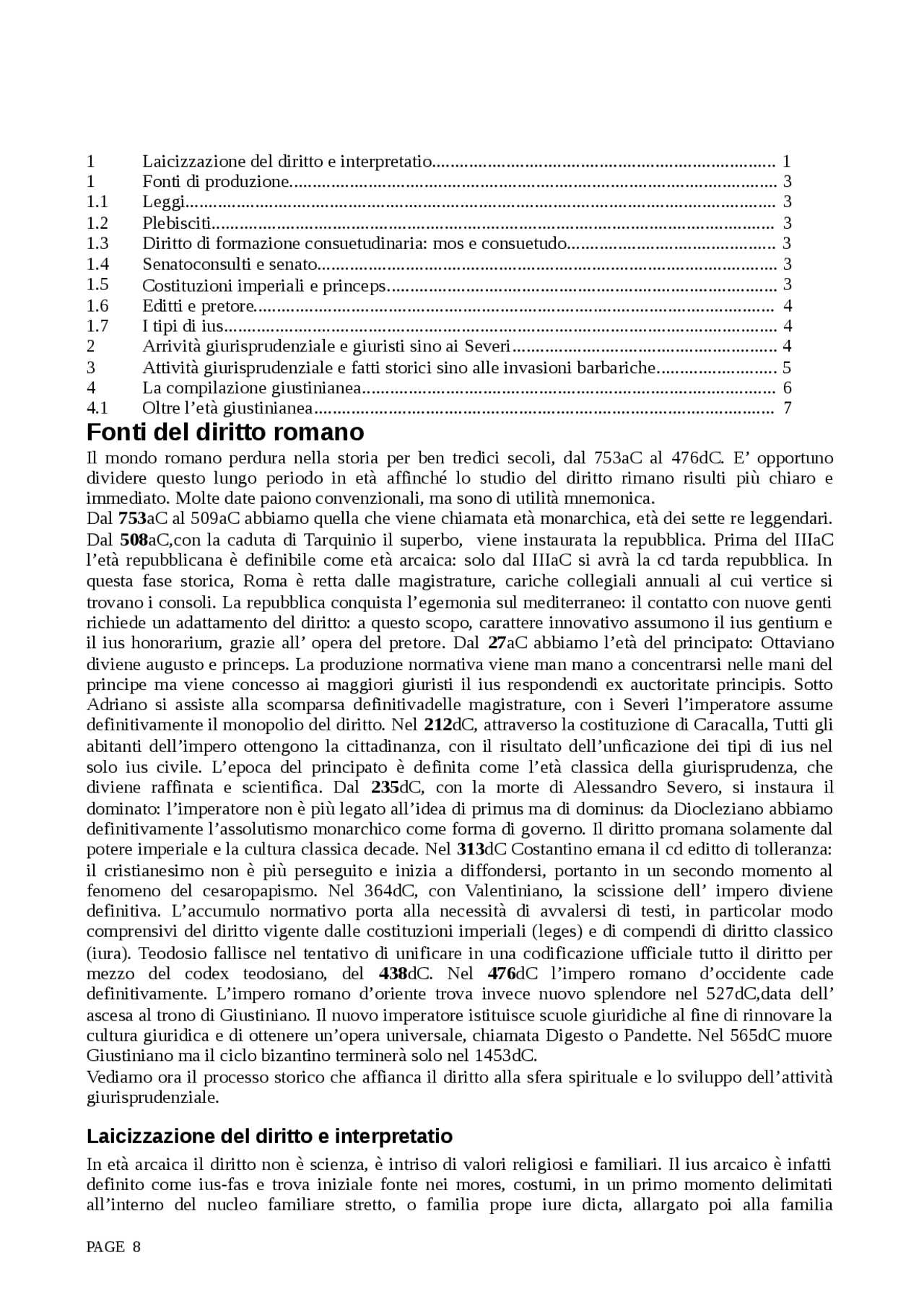 Burdese Diritto Romano Fonti Docsity