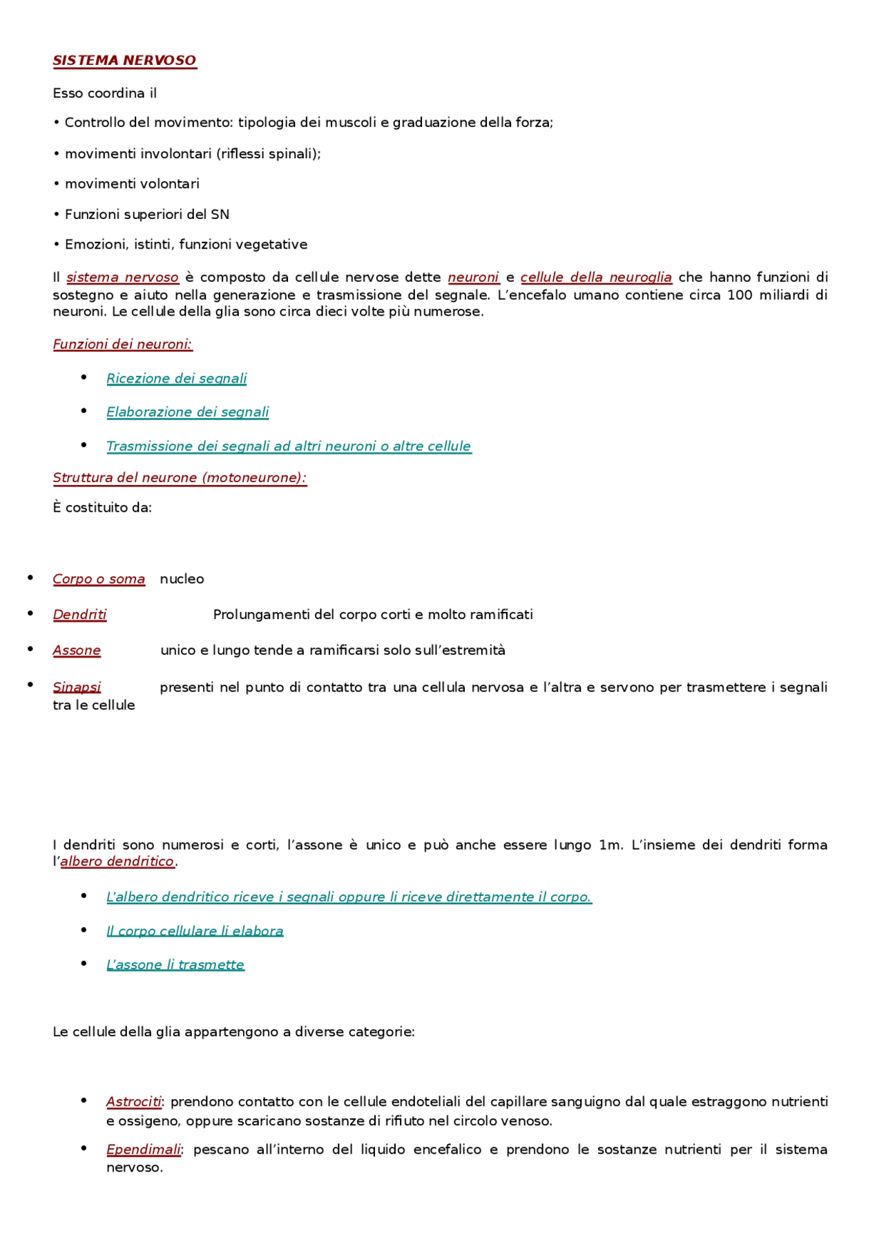 Sistema Nervoso Fisio Docsity