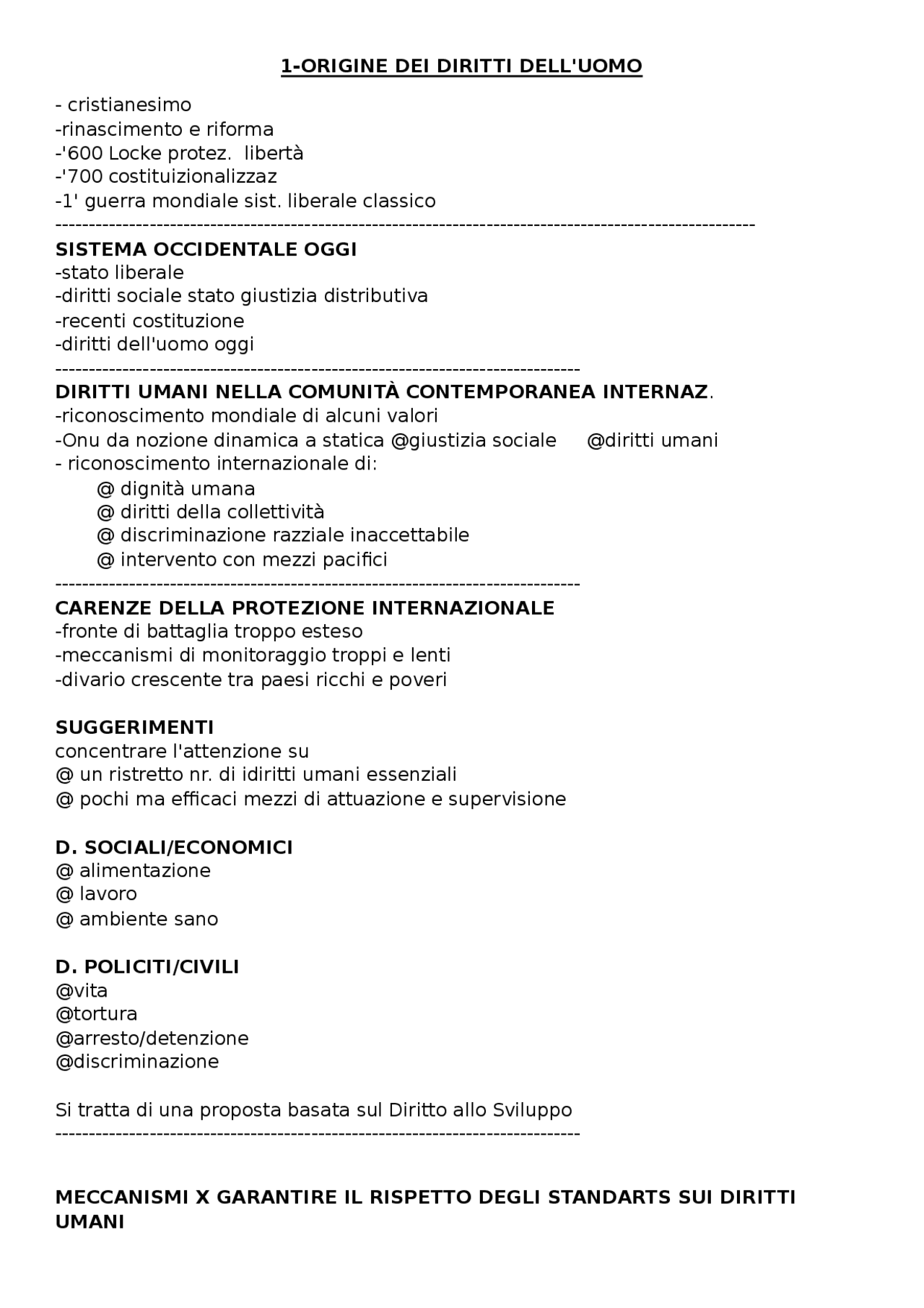 Sintesi Diritto Delluomo Docsity