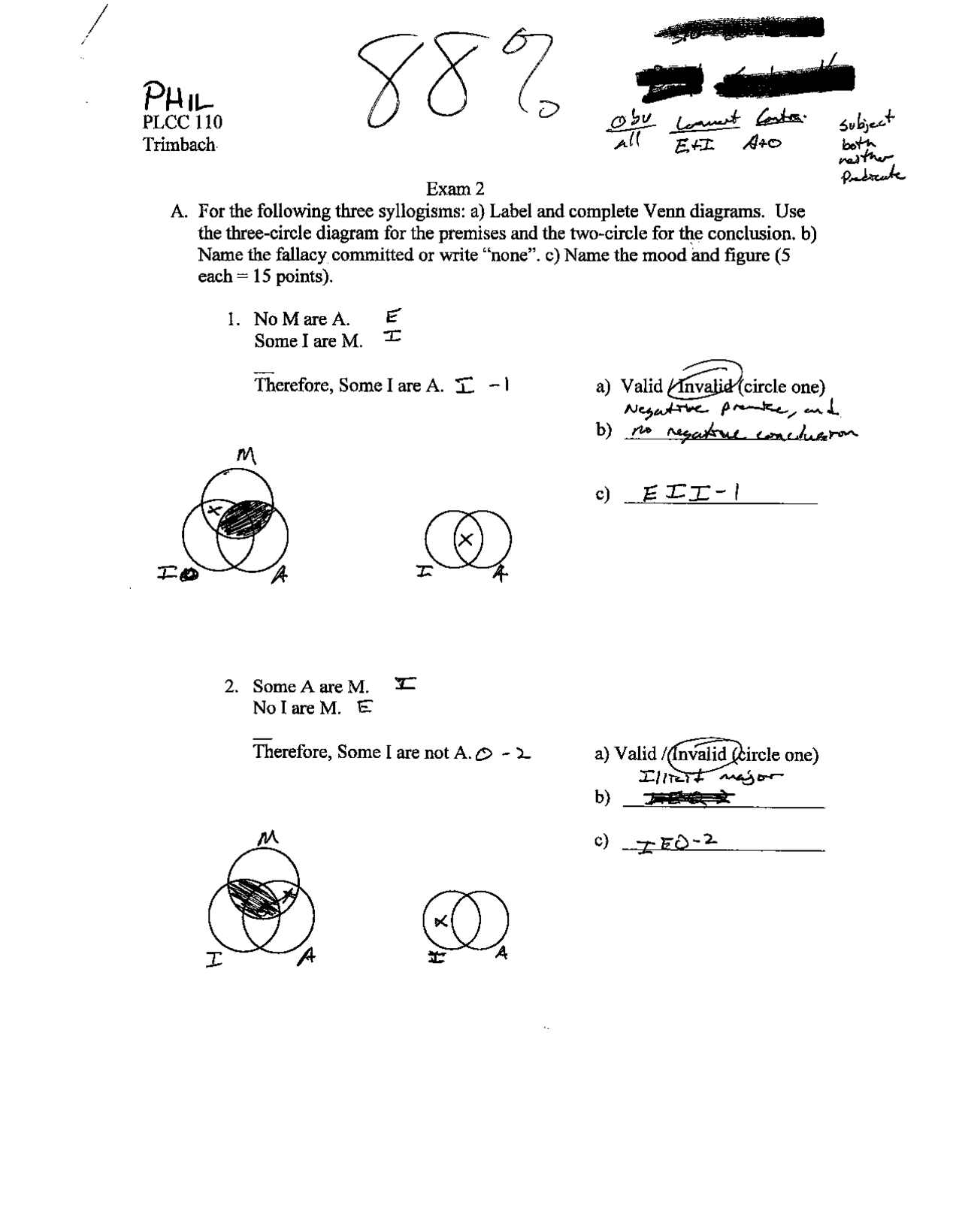 Exam 2 With Solution Logic And Critical Thinking Phil 110 Exams