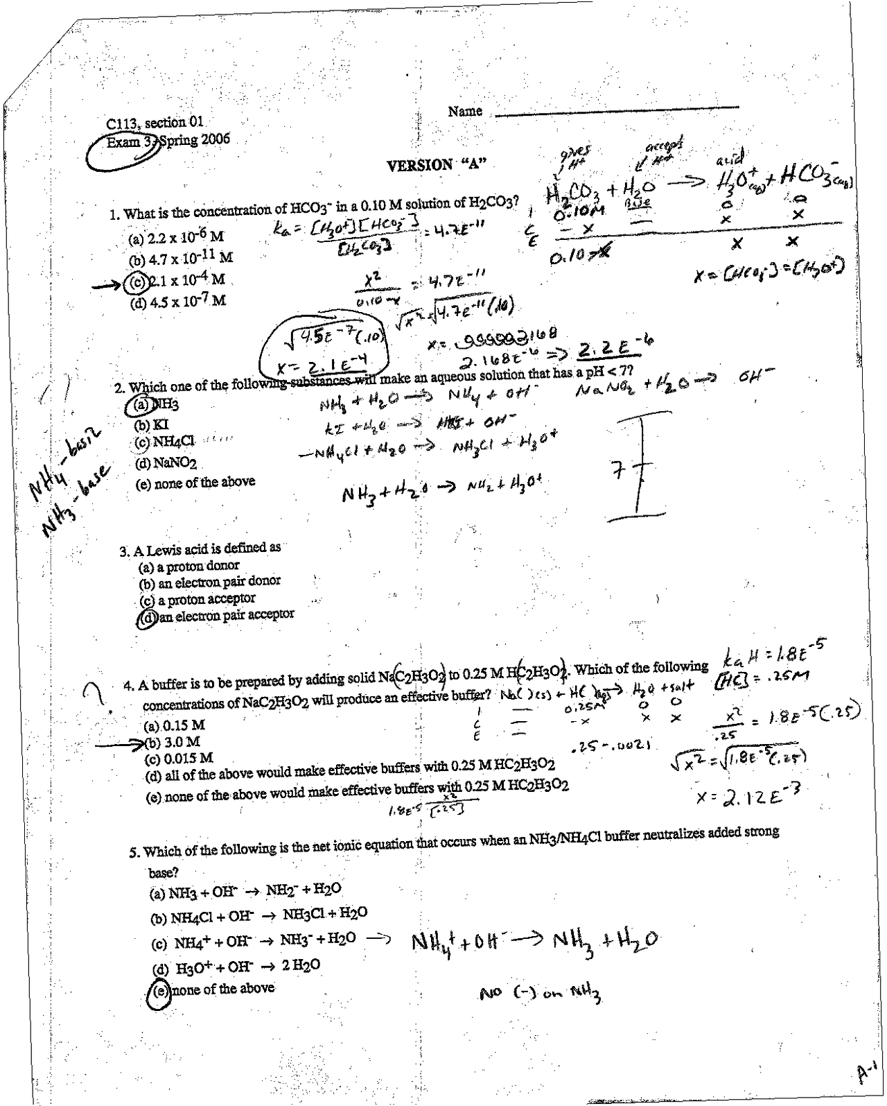 Midterm Exam 3 with Solutions for General Chemistry II | CHEM 113 - Docsity