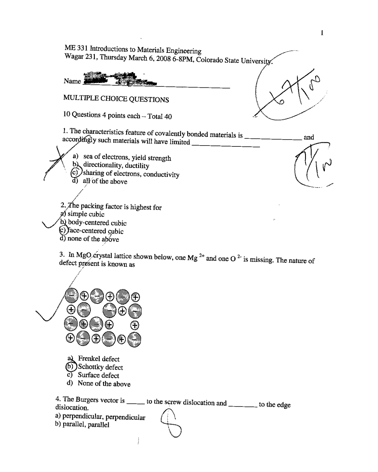 Midterm Exam Solutions Introduction To Engineering Materials Mech