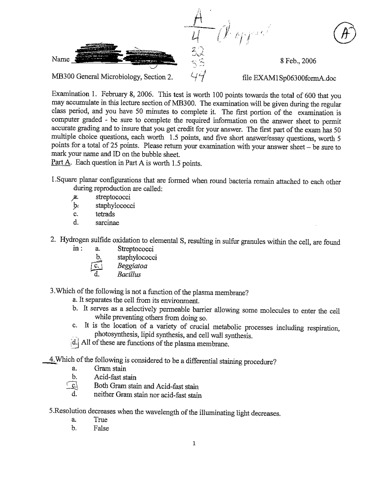 50 Solved Mcqs On General Microbiology Midterm Exam Mip 300 Docsity