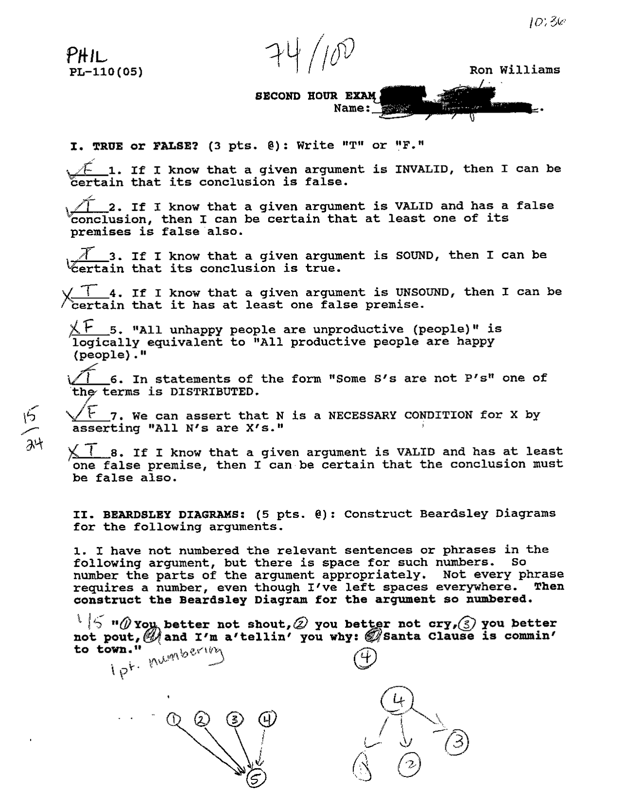 Second Hour Exam Solution Logic And Critical Thinking Phil 110