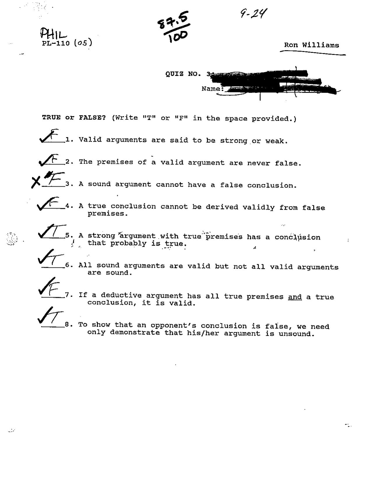 Logic And Critical Thinking Quiz 3 Solved Phil 110 Docsity