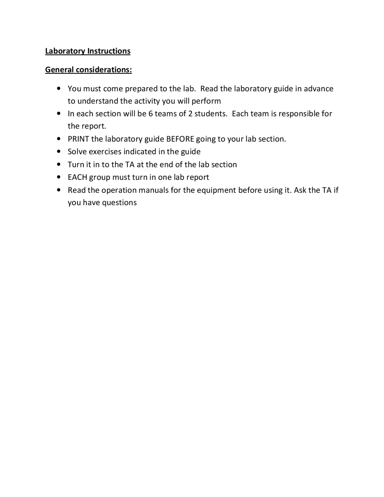 Laboratory Instructions Dc Circuit Analysis Lecture Notes Ece 103