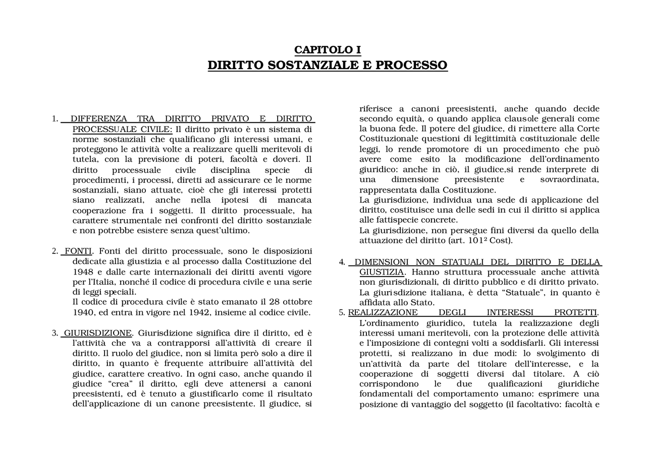Schemi Di Diritto Procedura Civile Proto Pisanidoc Docsity