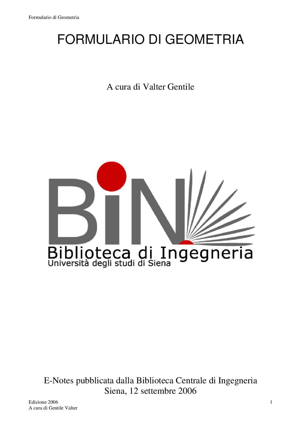 Formulario Completo Di Geometria Ingegneria Formulari Di Geometria