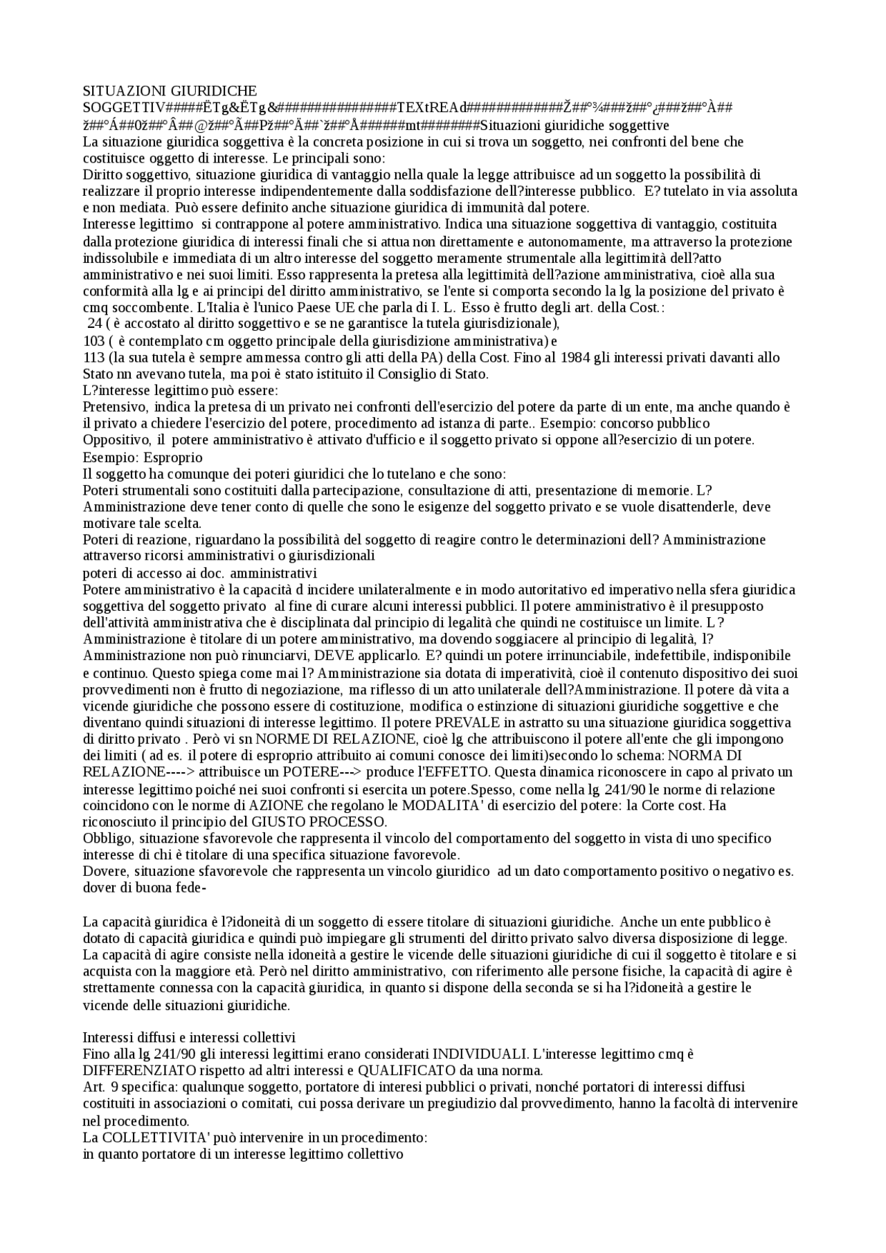Situazioni Giuridiche Soggettivertf Docsity