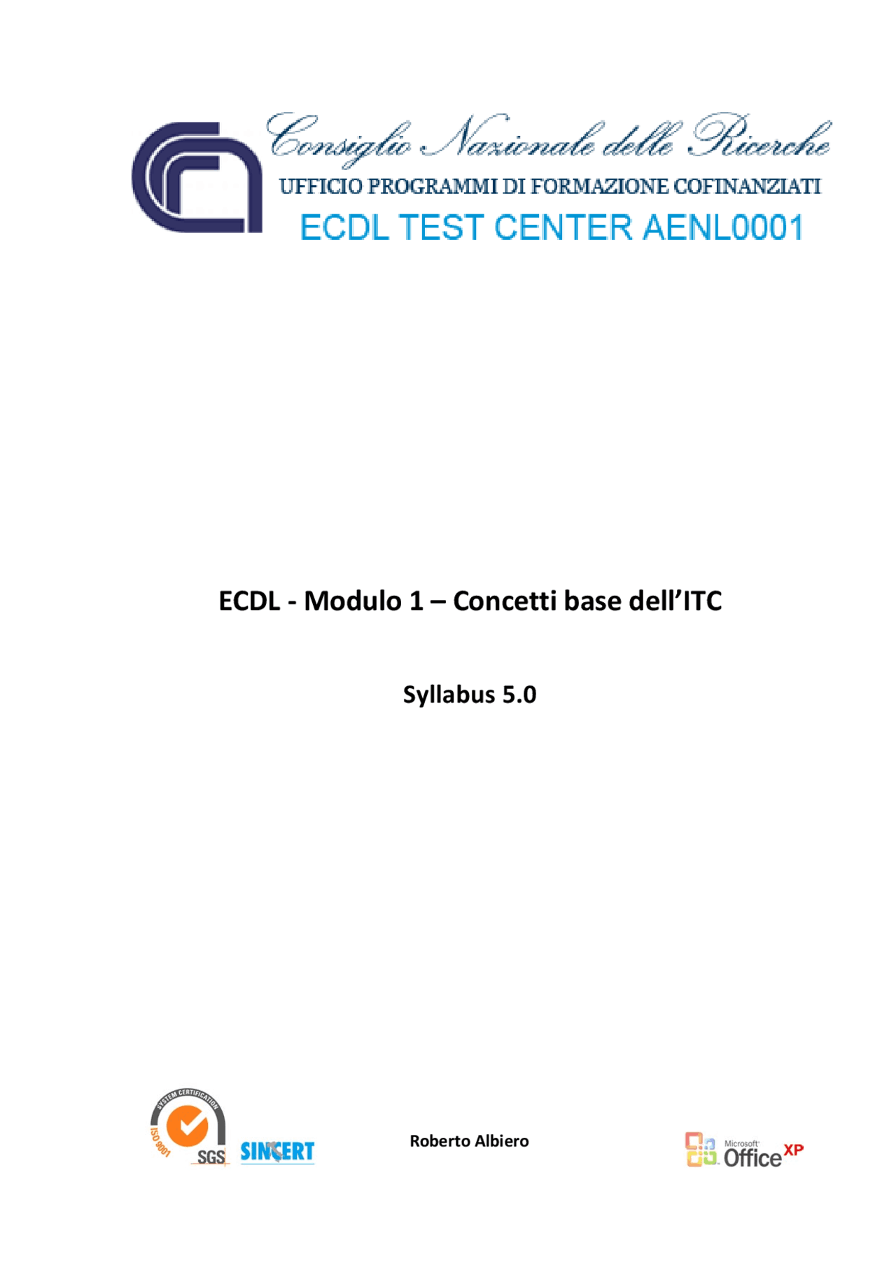 ECDL - Modulo 1 - Syllabus 5.0 | Appunti di Informatica Giuridica | Docsity