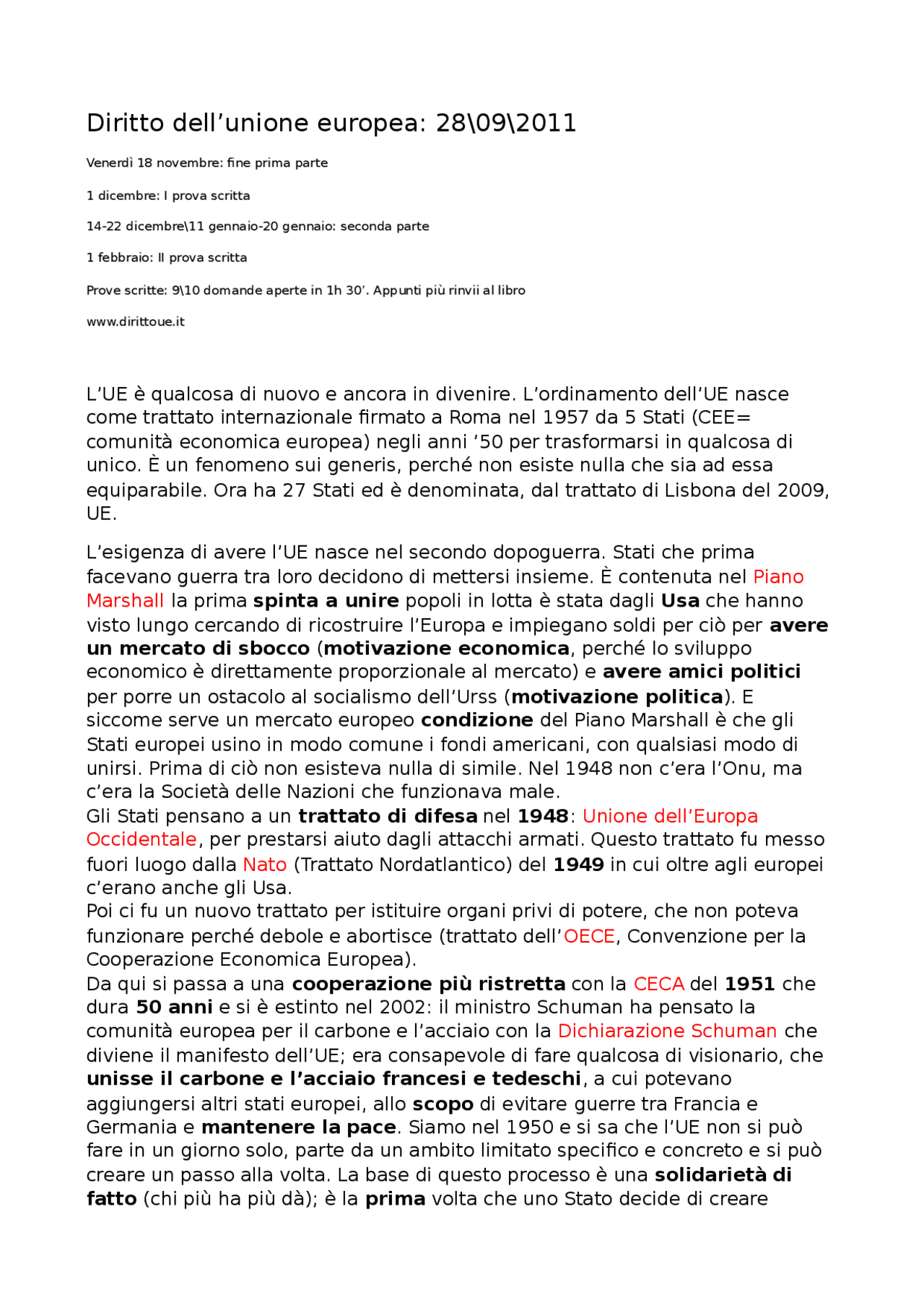 Diritto Ue Docsity