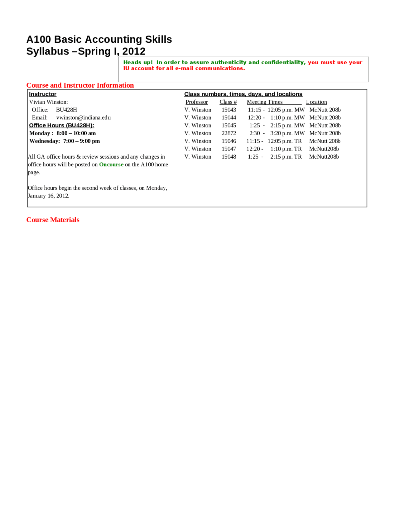 Syllabus Basic Accounting Skills Spring 2012 Bus Docsity