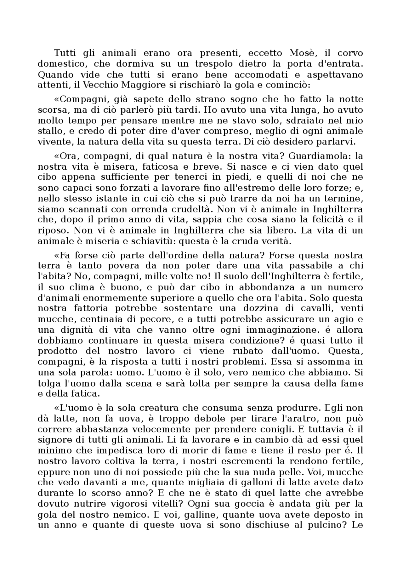 Old Major's speech - G. Orwell - Animal Farm - Chapter 1 - Traduzione ...