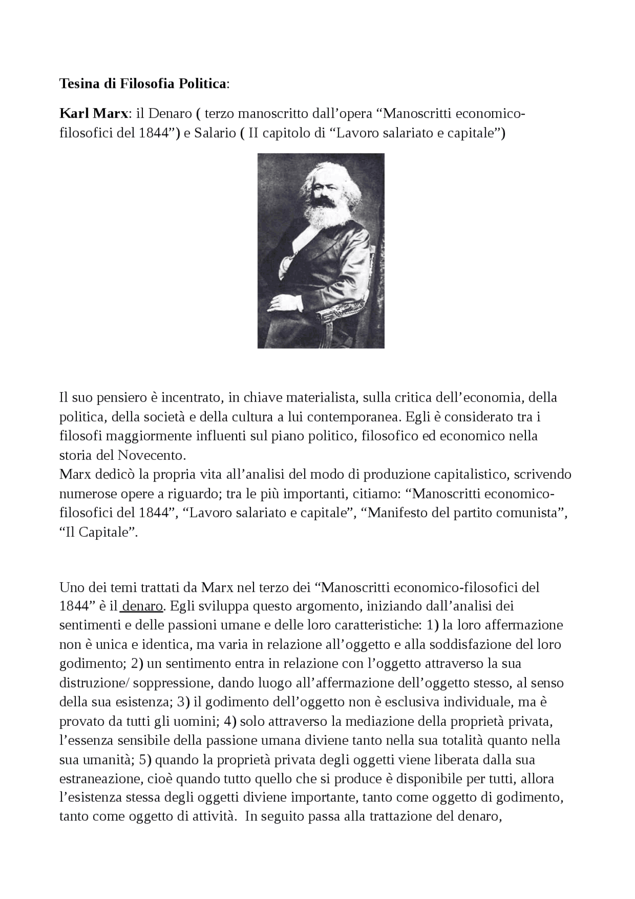 Karl Marx Docsity