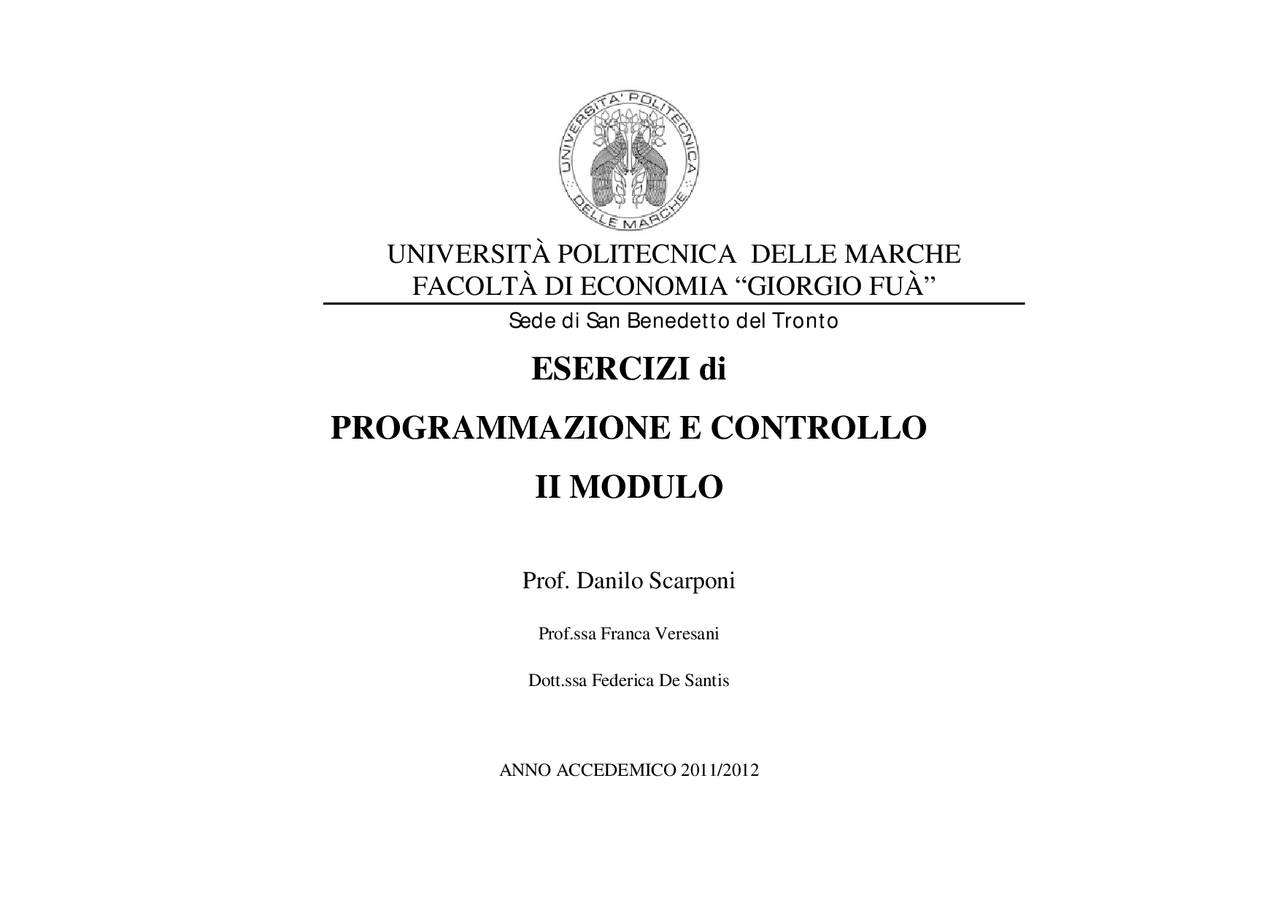 Eserciziario Modulo 2 - Docsity