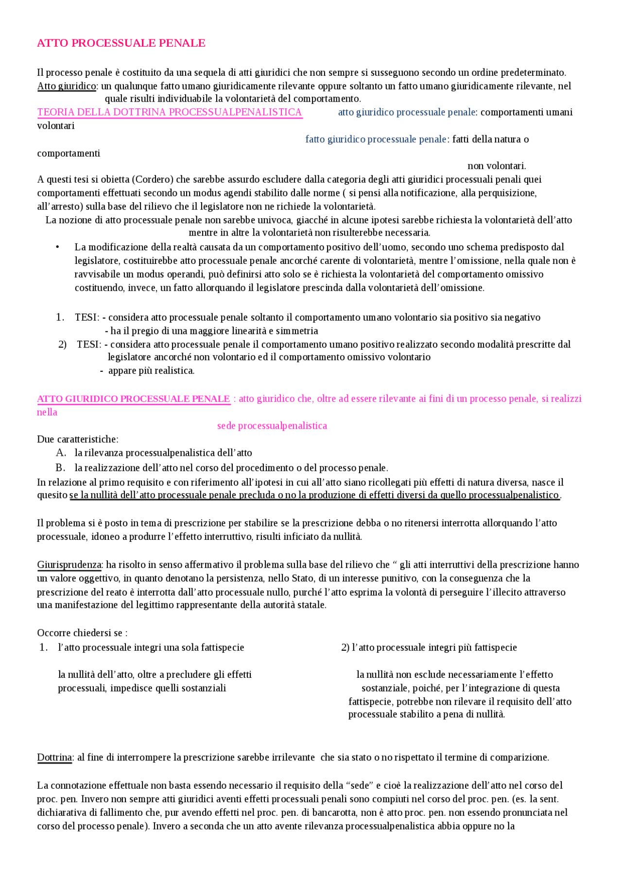 Atto Processuale Penale Docsity