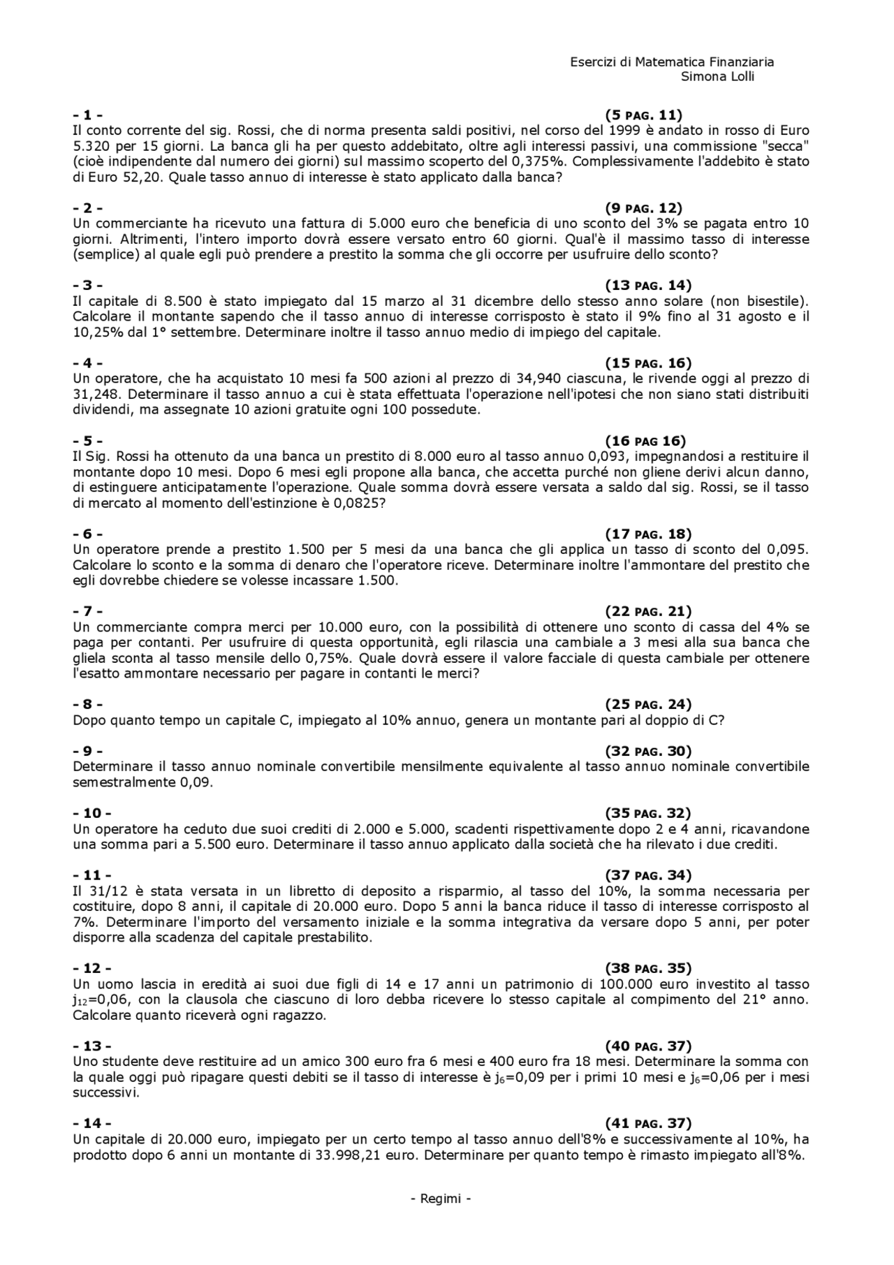 Esercizi Di Matematica Finanziaria E Formule Delle Rendite Docsity