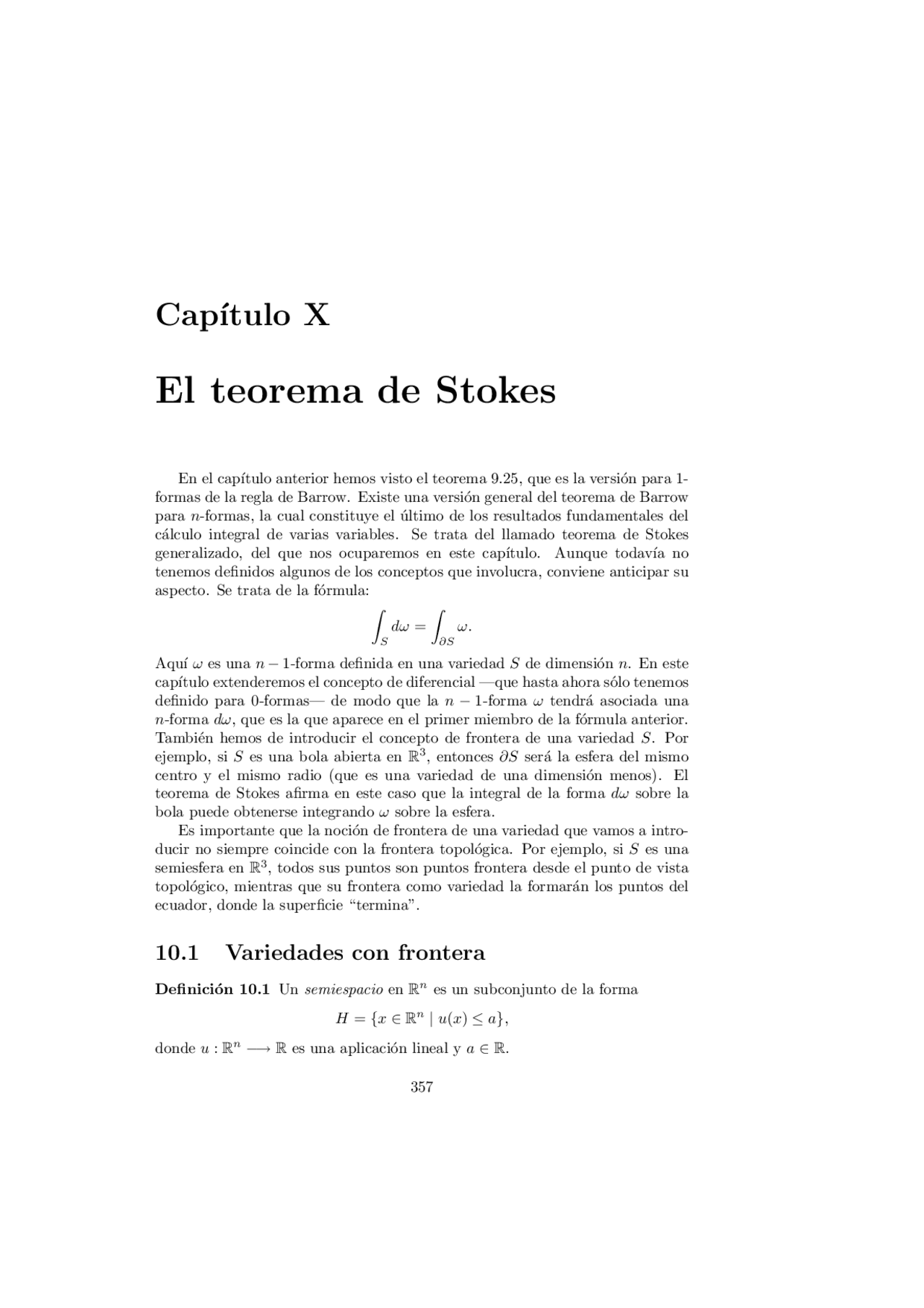 Teorema De Stokes Analisis Elemental Apuntes Capitulo10 Parte1