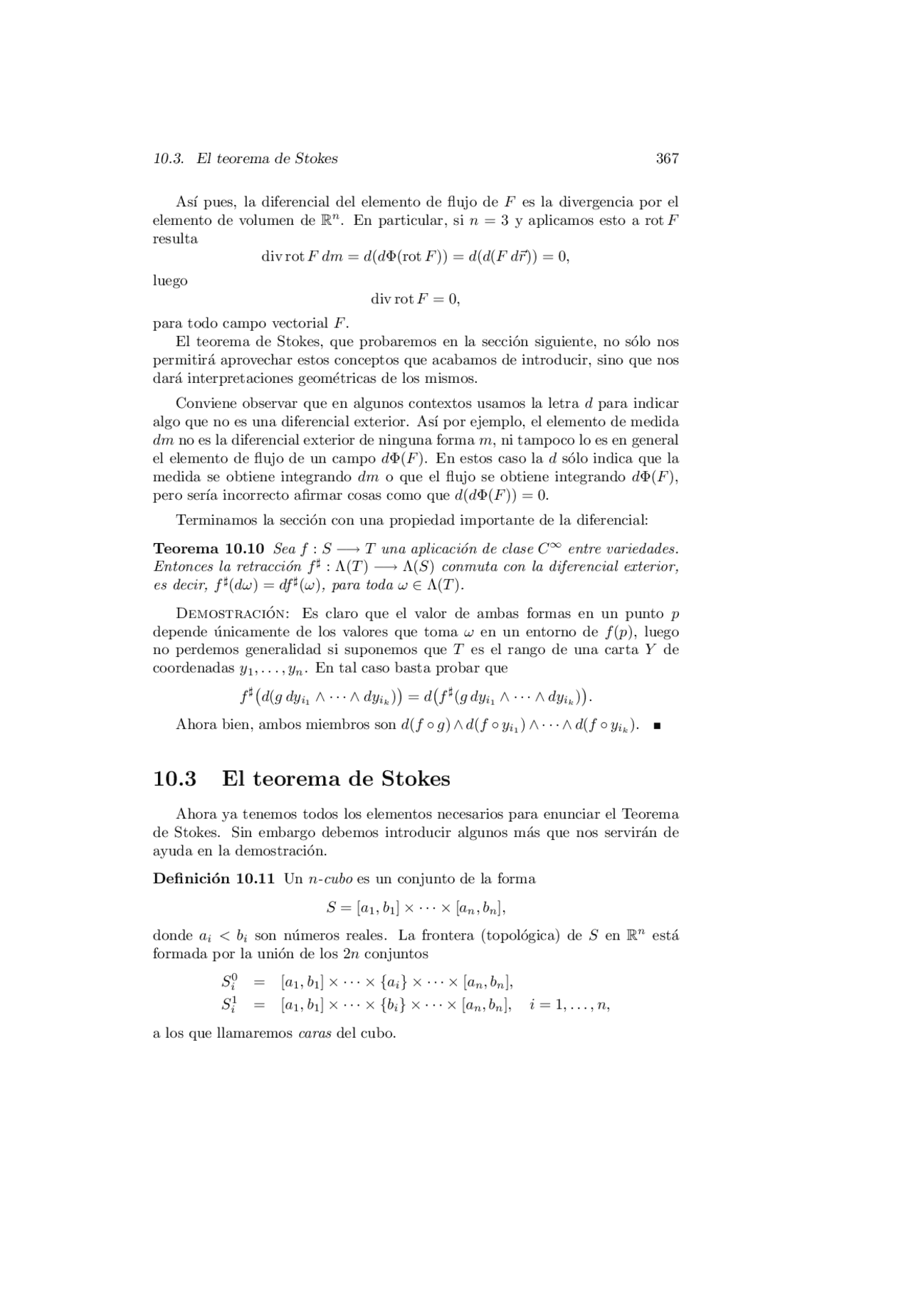 Teorema De Stokes Analisis Elemental Apuntes Capitulo10 Parte2