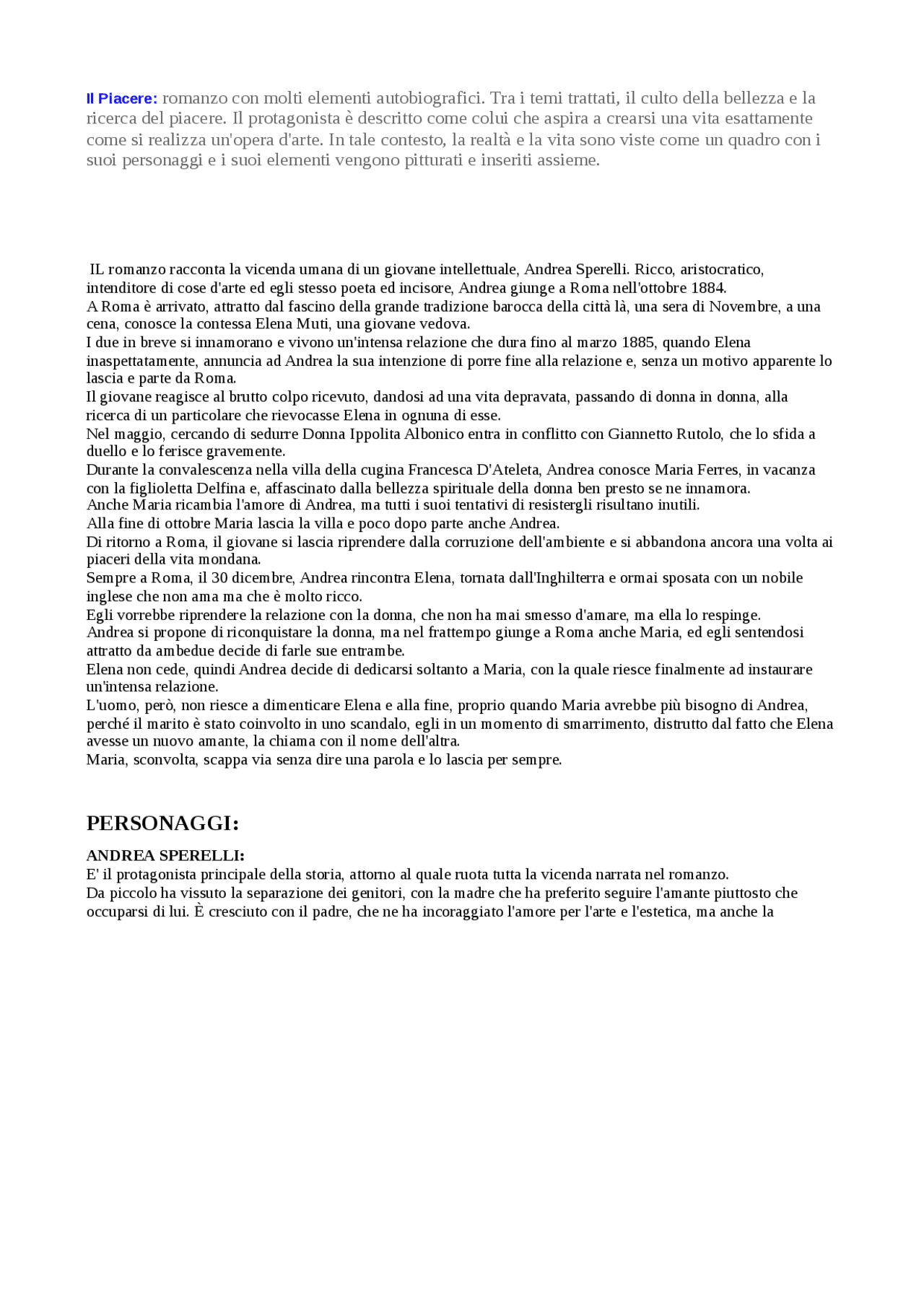 Il Piacere 1 Docsity