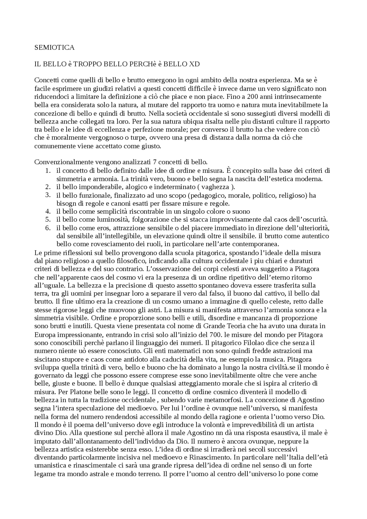 Le Forme Del Bello Ed Il Mulino Docsity