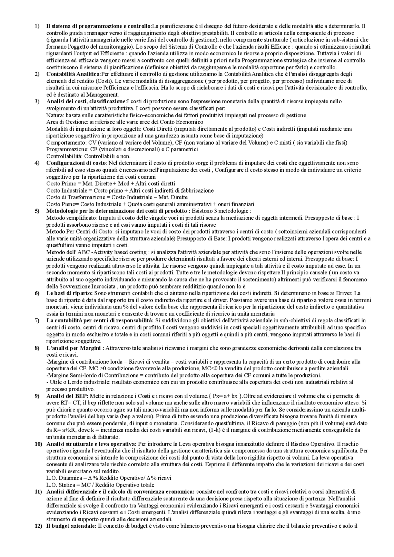 Programmazione E Controllo Docsity