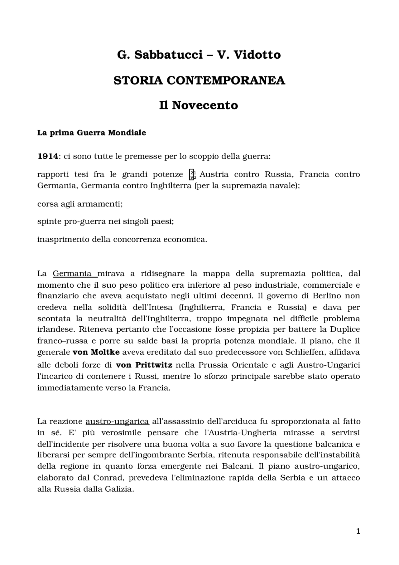Sabbatucci Vidotto Docsity
