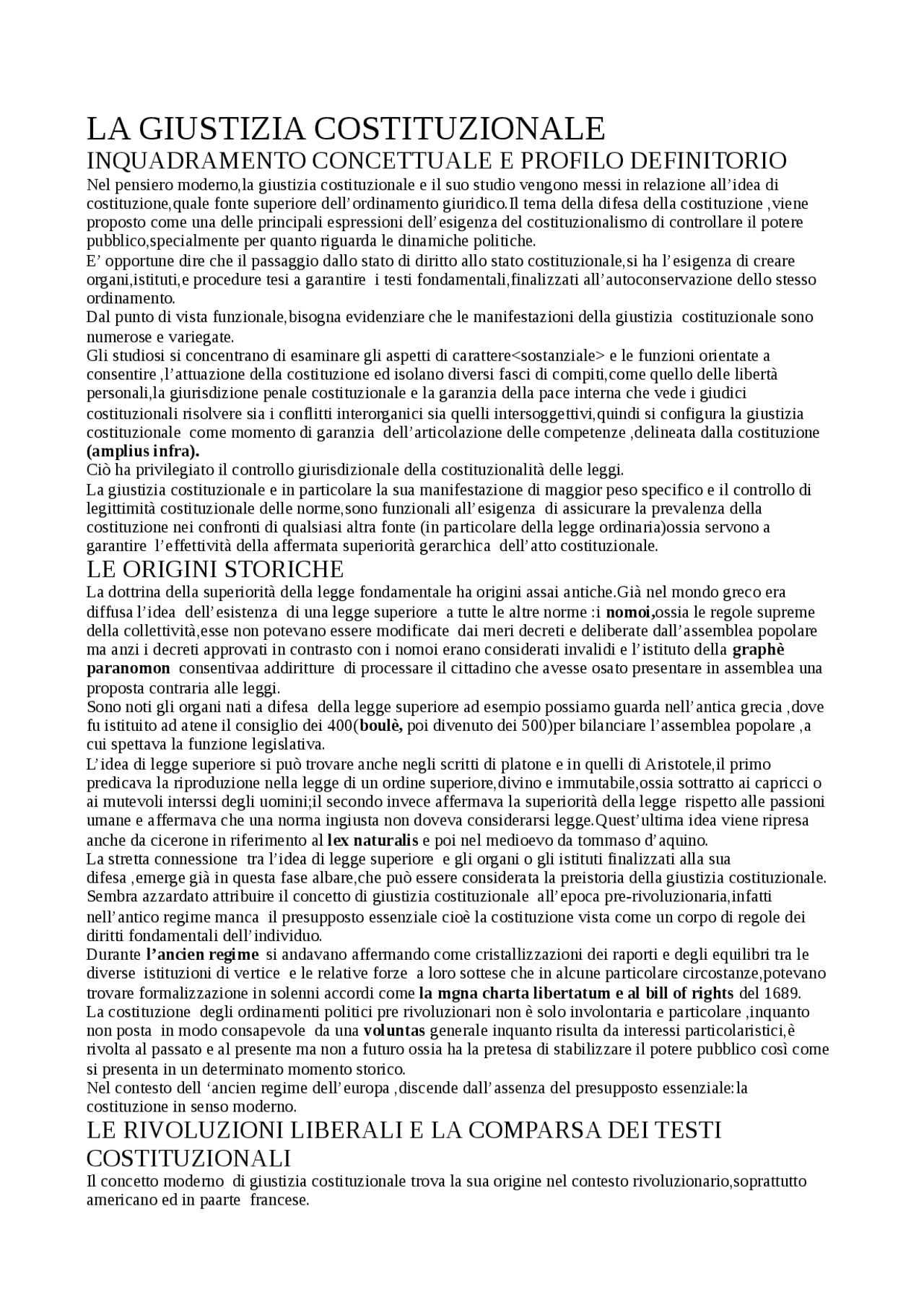La Giustizia Costituzionale Docsity